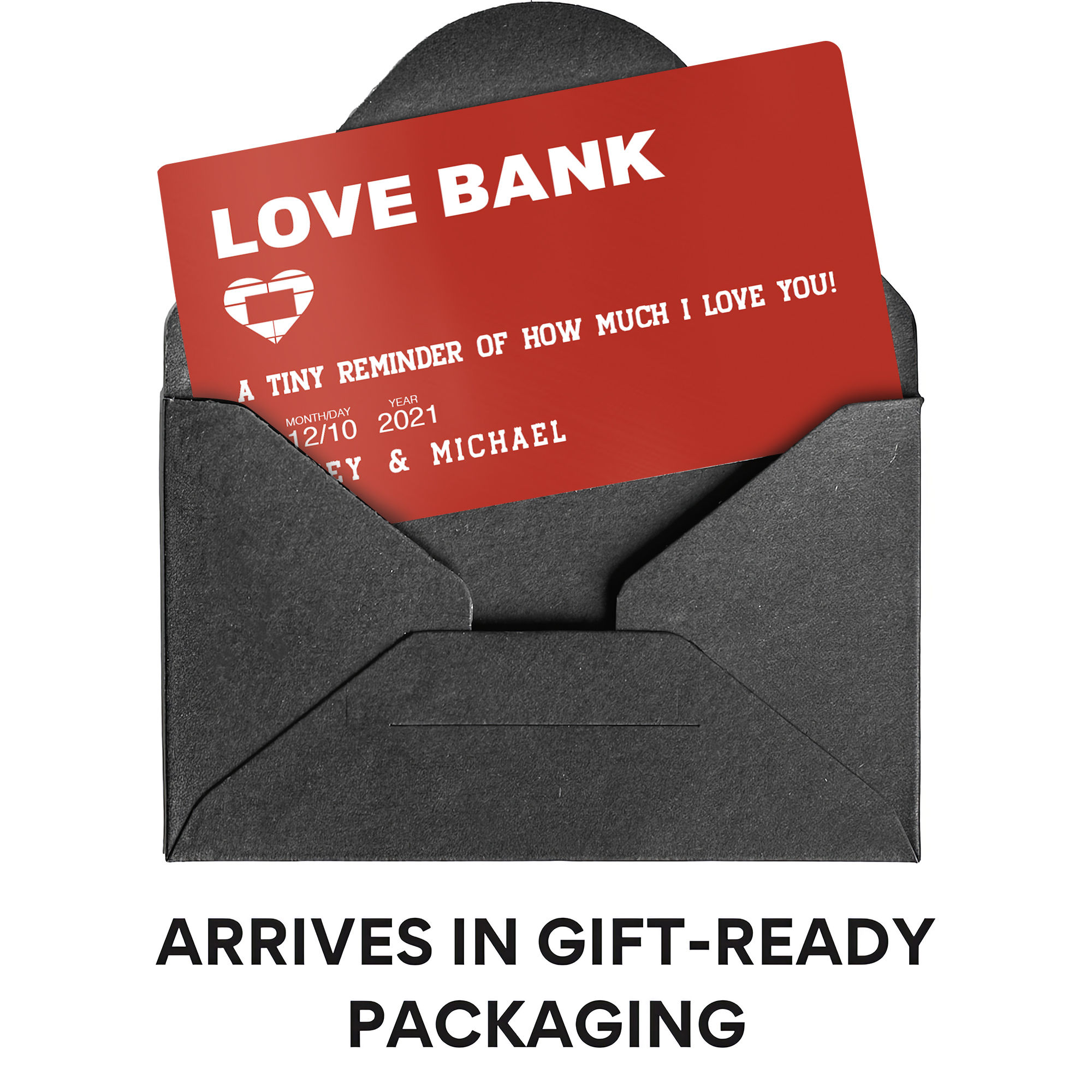 Couple - Valentine's Day - Personalized Love Bank Wallet Card, Long ...