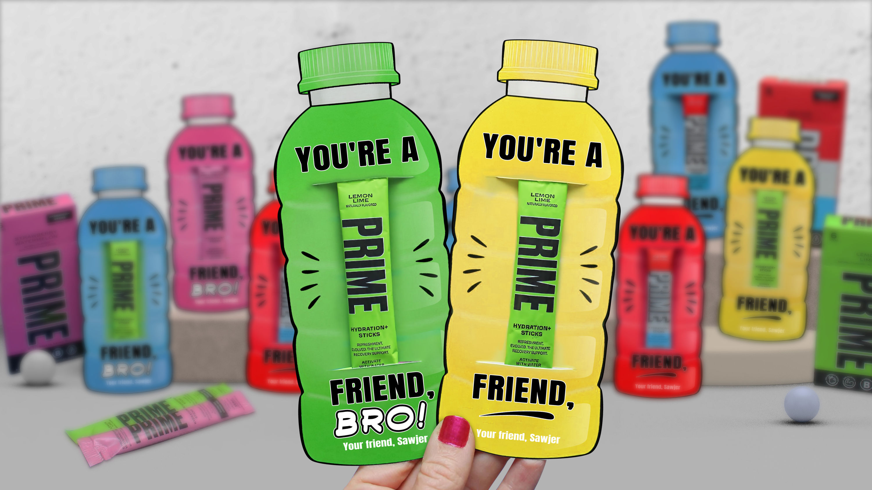 Set 05 Cards - You're a Friend, Bro! - Drink Bottle Valentine ...