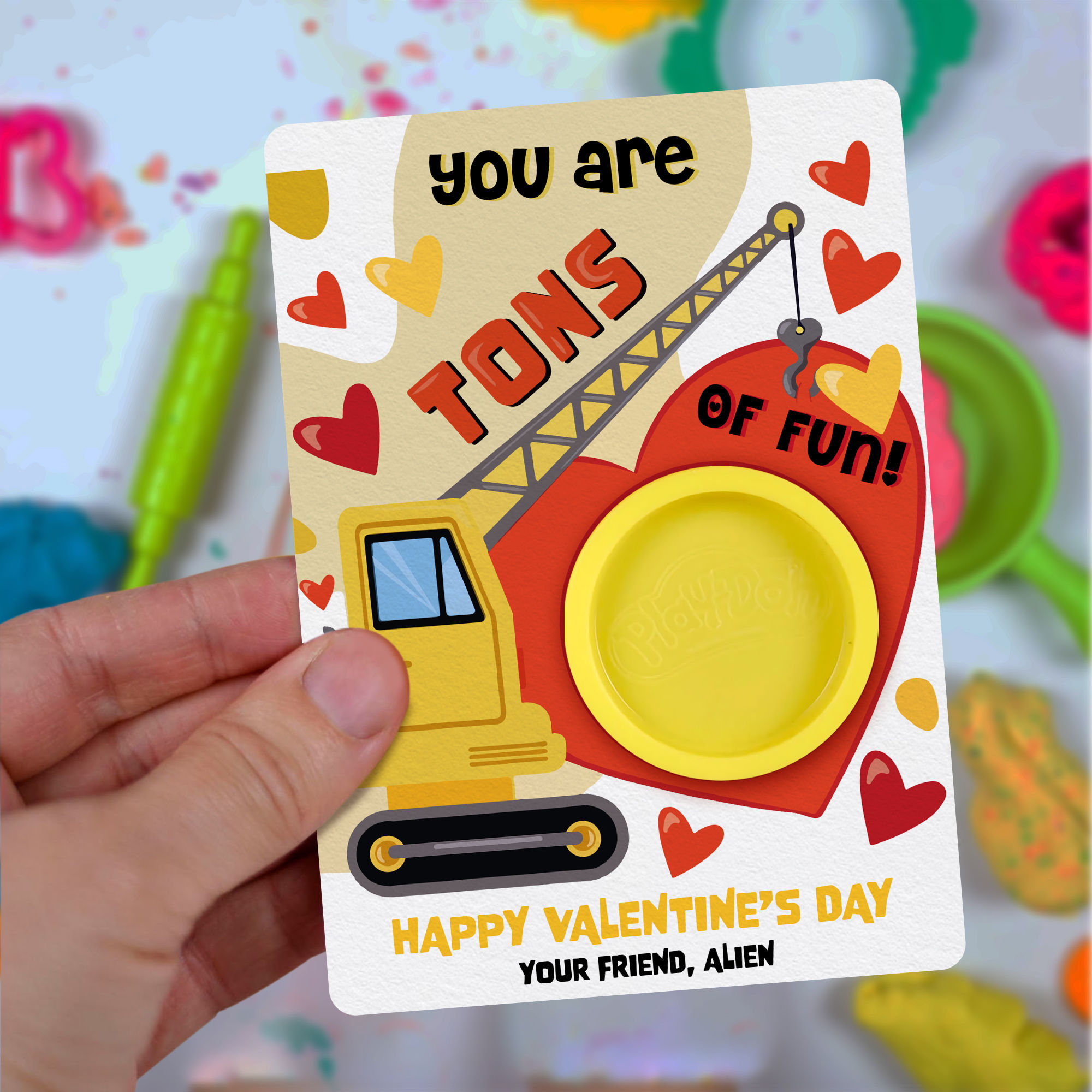 Set 05 Cards - You Are Tons Of Fun! - Play Dough Valentines Gift Card ...
