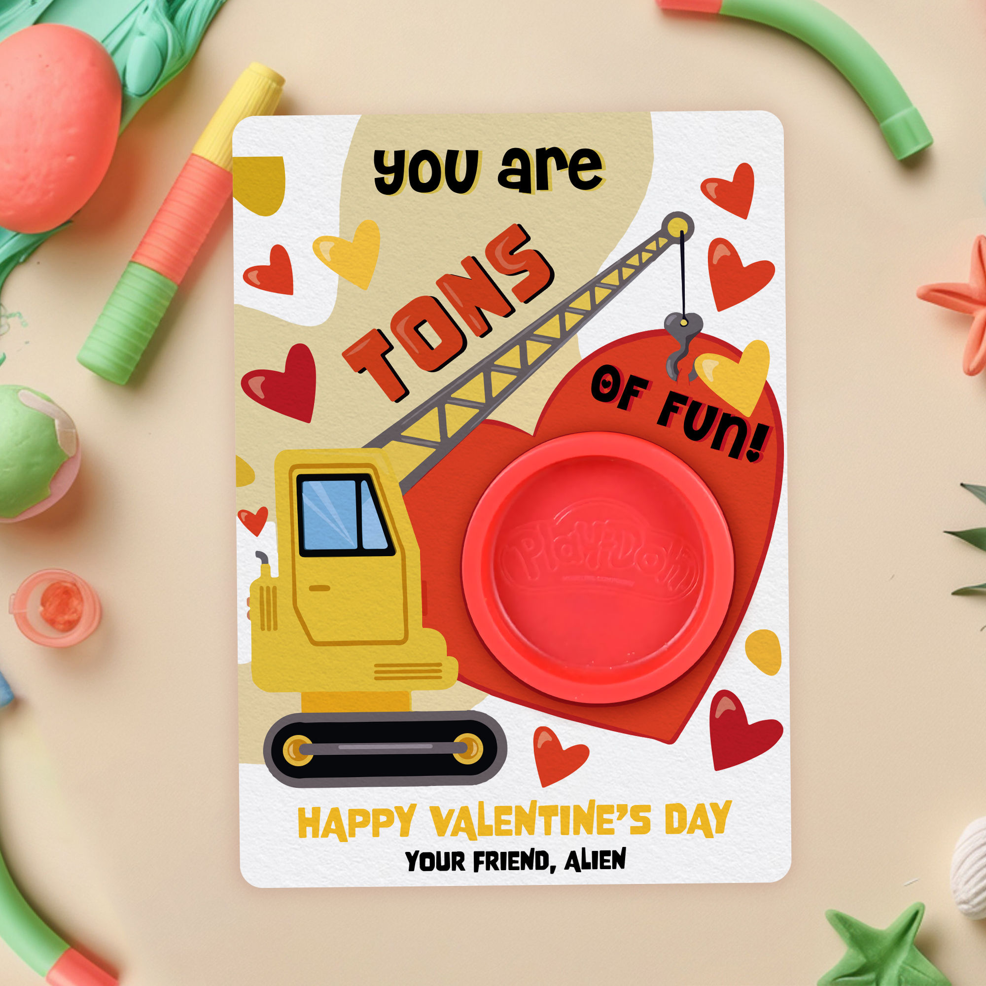 Set 05 Cards - You Are Tons Of Fun! - Play Dough Valentines Gift Card ...