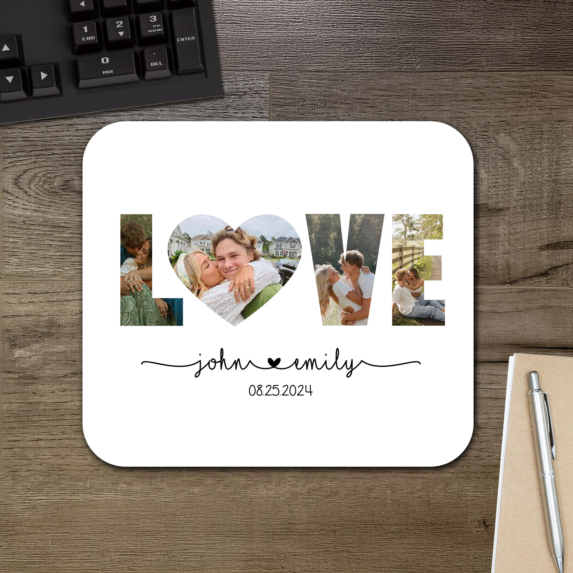 Gossby Personalized Photo Collage Mouse Pad From Photo Gift for Her Him