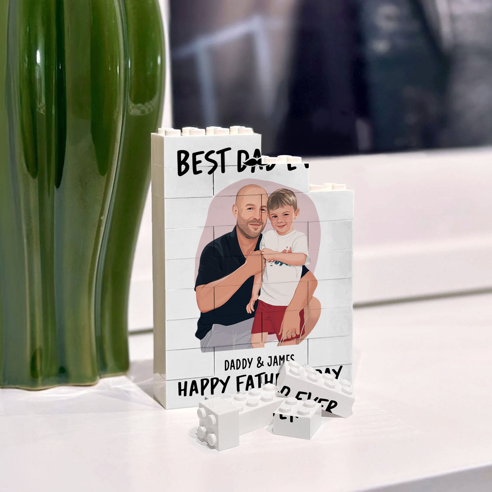 Personalised Brick Photo block - Best Dad Ever - Gift for Dad ...