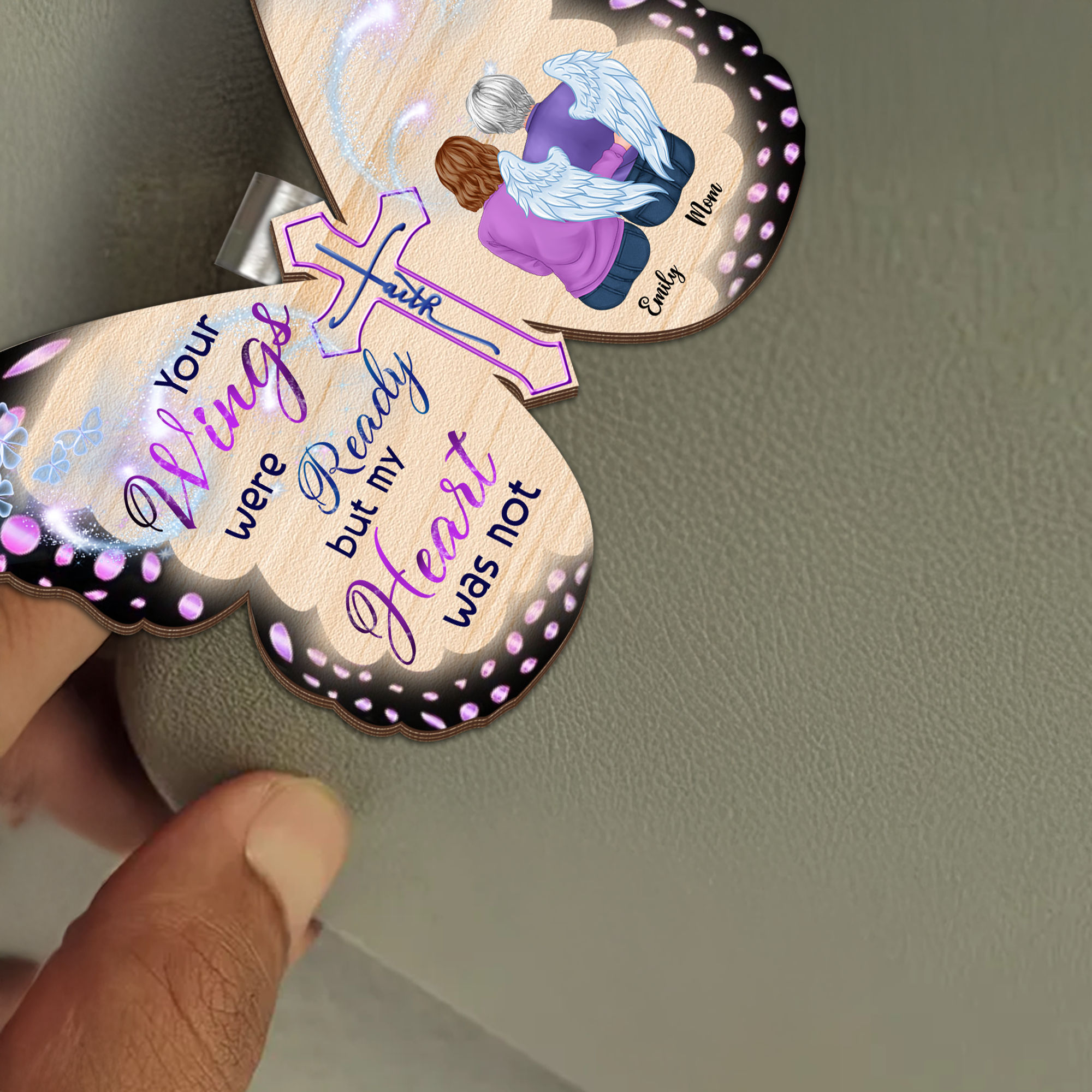 Gossby Custom Photo Wood Car Visor Clip, Memorial Gifts