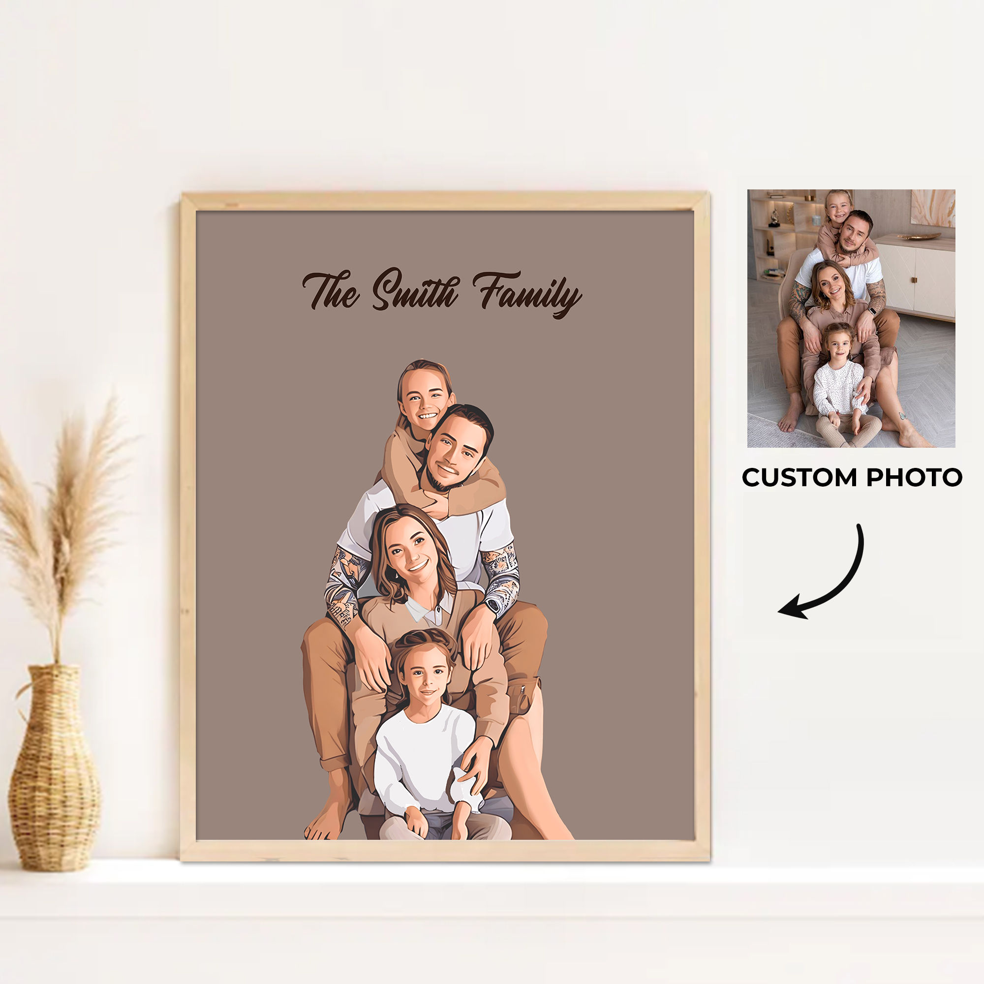 Portrait Poster - Custom Photo Family Portrait - The Smith Family ...