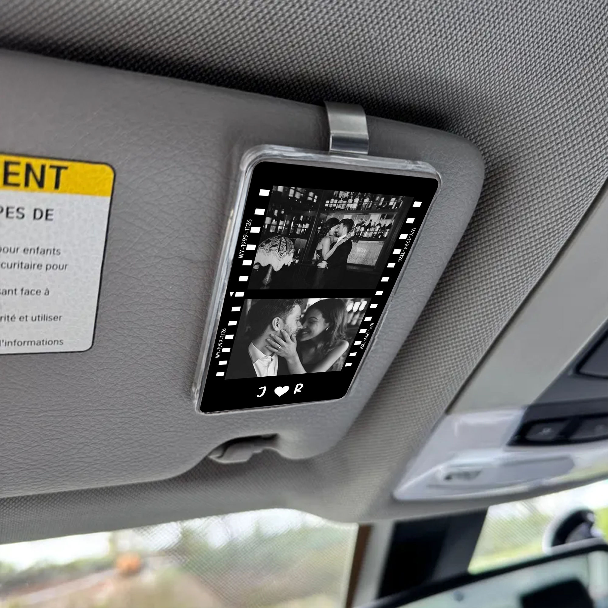 Gossby Photo Car Visor Clip Custom Sun Visor Clip, Valentines Gift For Him