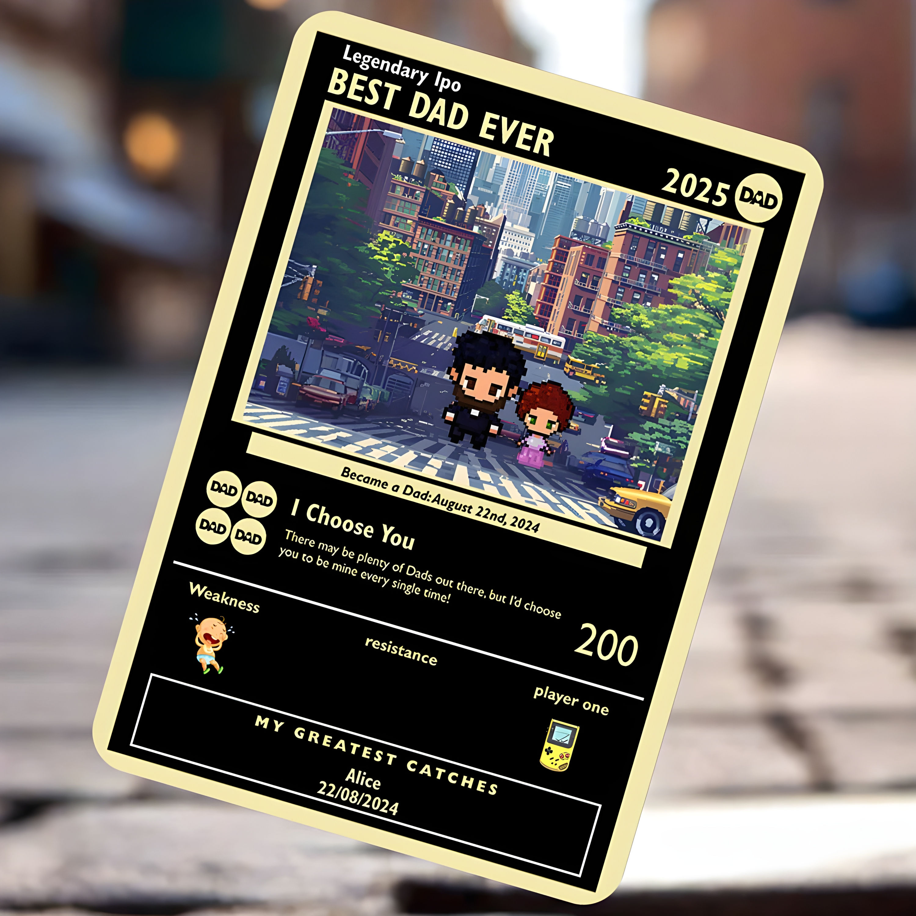 Personalized Best Dad Ever Pokemon Card | Personalized Father's Day ...