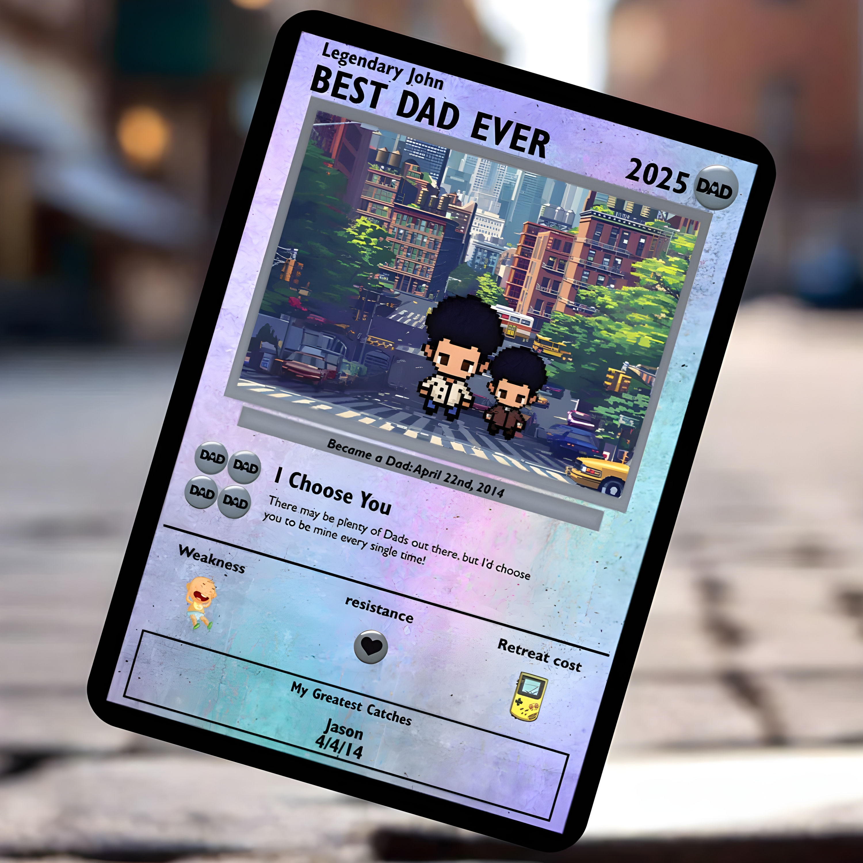 Personalized Father's Day Pokemon Card | Best Dad Ever | Gossby