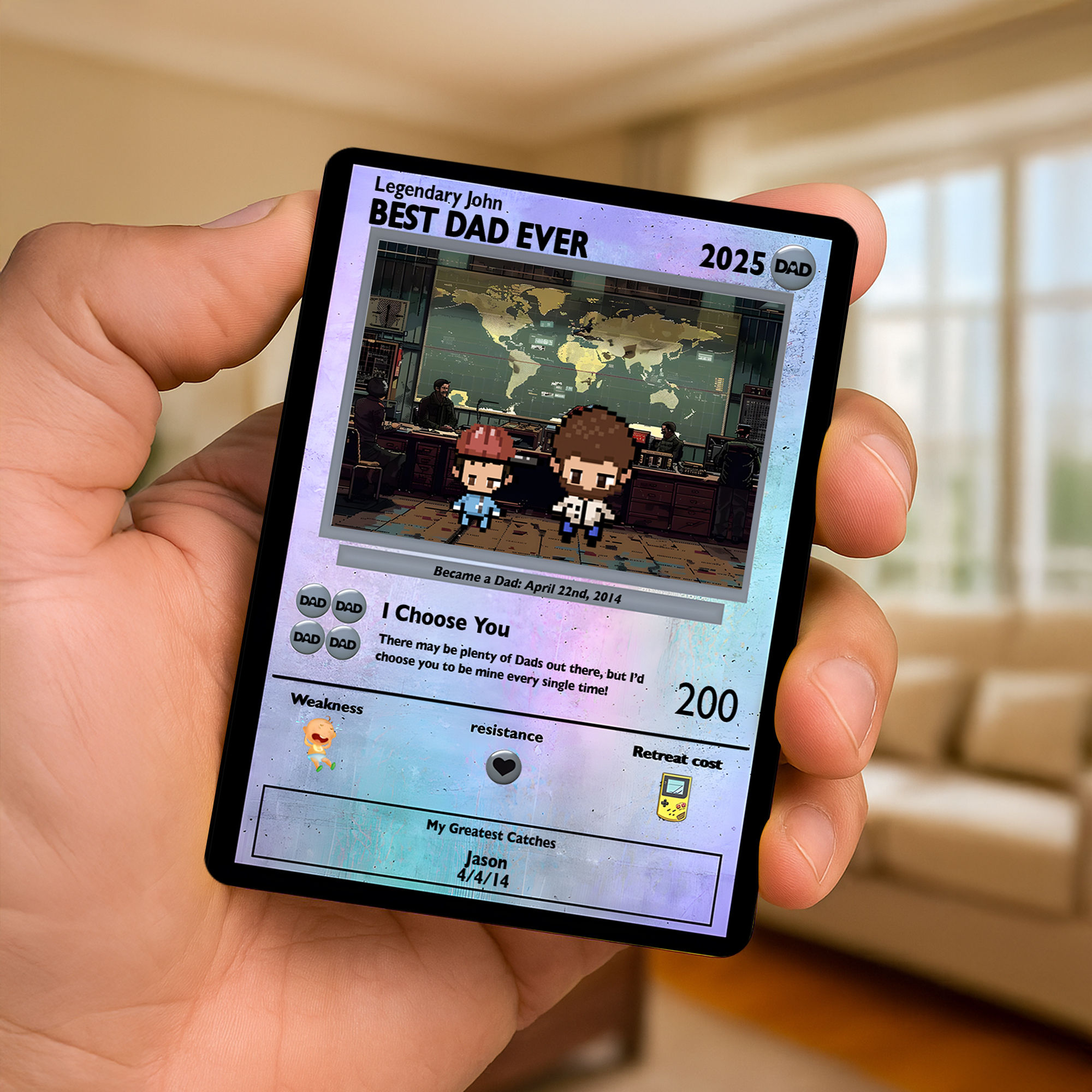 Personalized Father's Day Pokemon Card | Best Dad Ever | Gossby