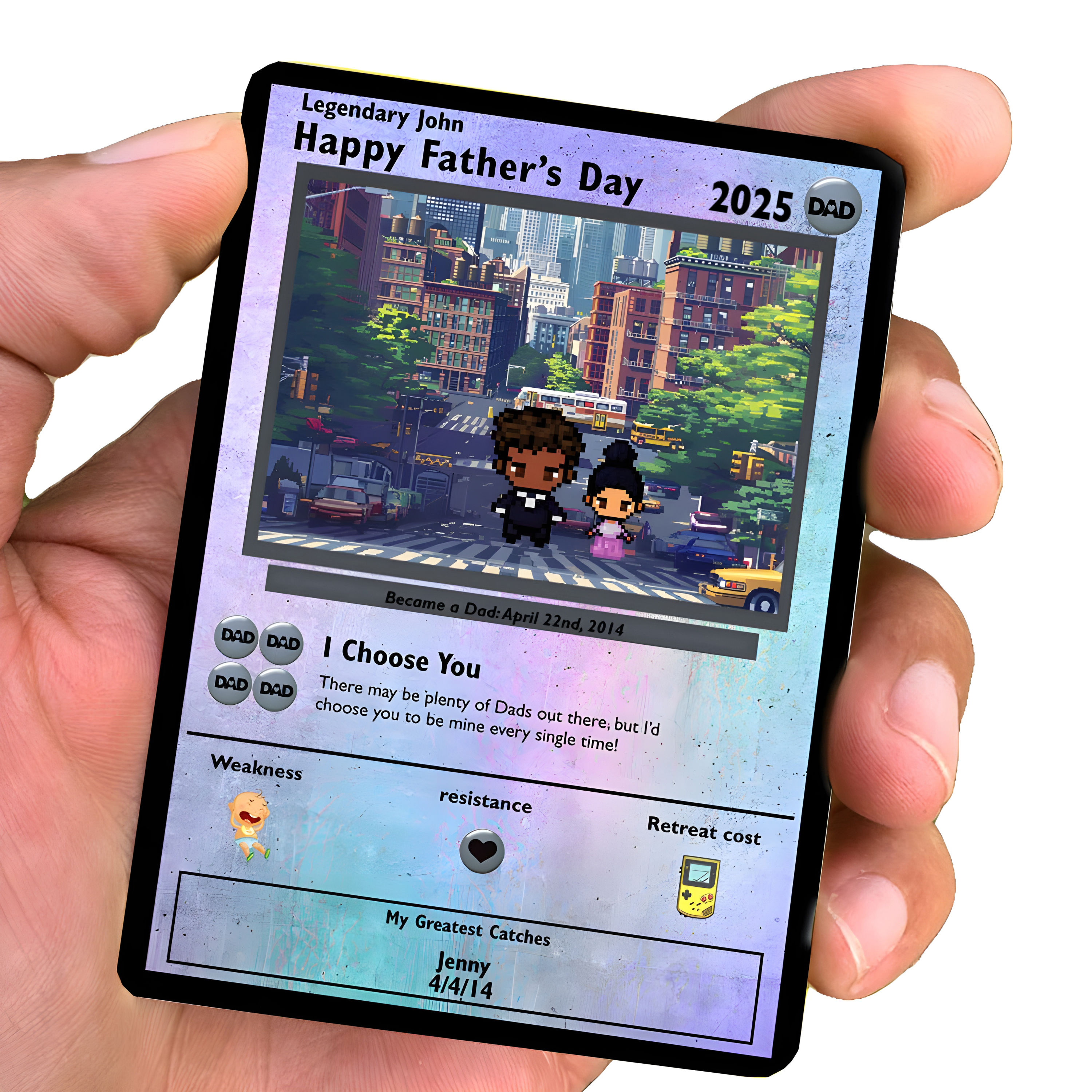 Personalized Father's Day Pokemon Card | Best Dad Ever | Gossby