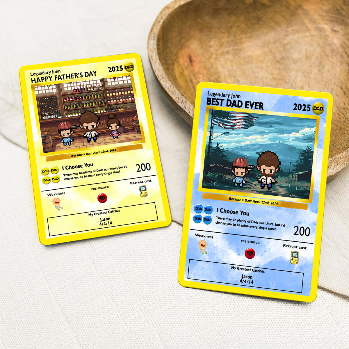 Personalized Pokemon Father's Day Card | Best Dad Ever | Gift from Kids ...