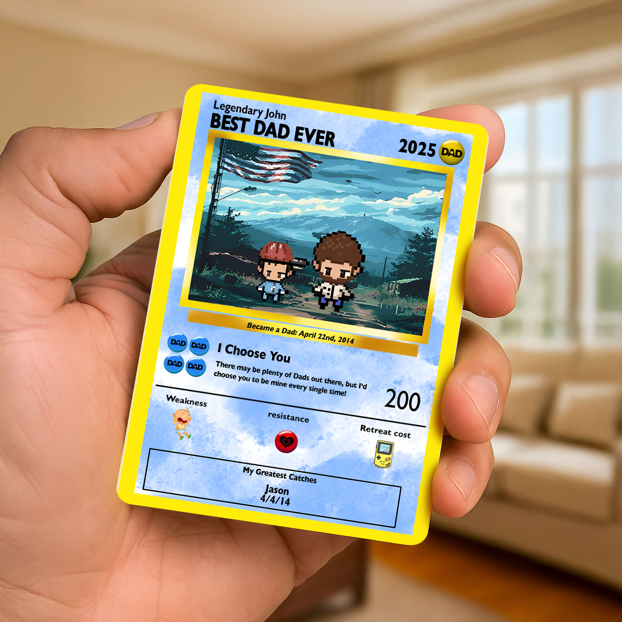 Personalized Pokemon Father's Day Card | Best Dad Ever | Gift from Kids ...