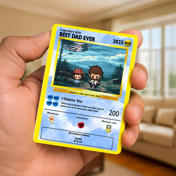 Personalized Pokemon Father's Day Card | Best Dad Ever | Gift from Kids ...