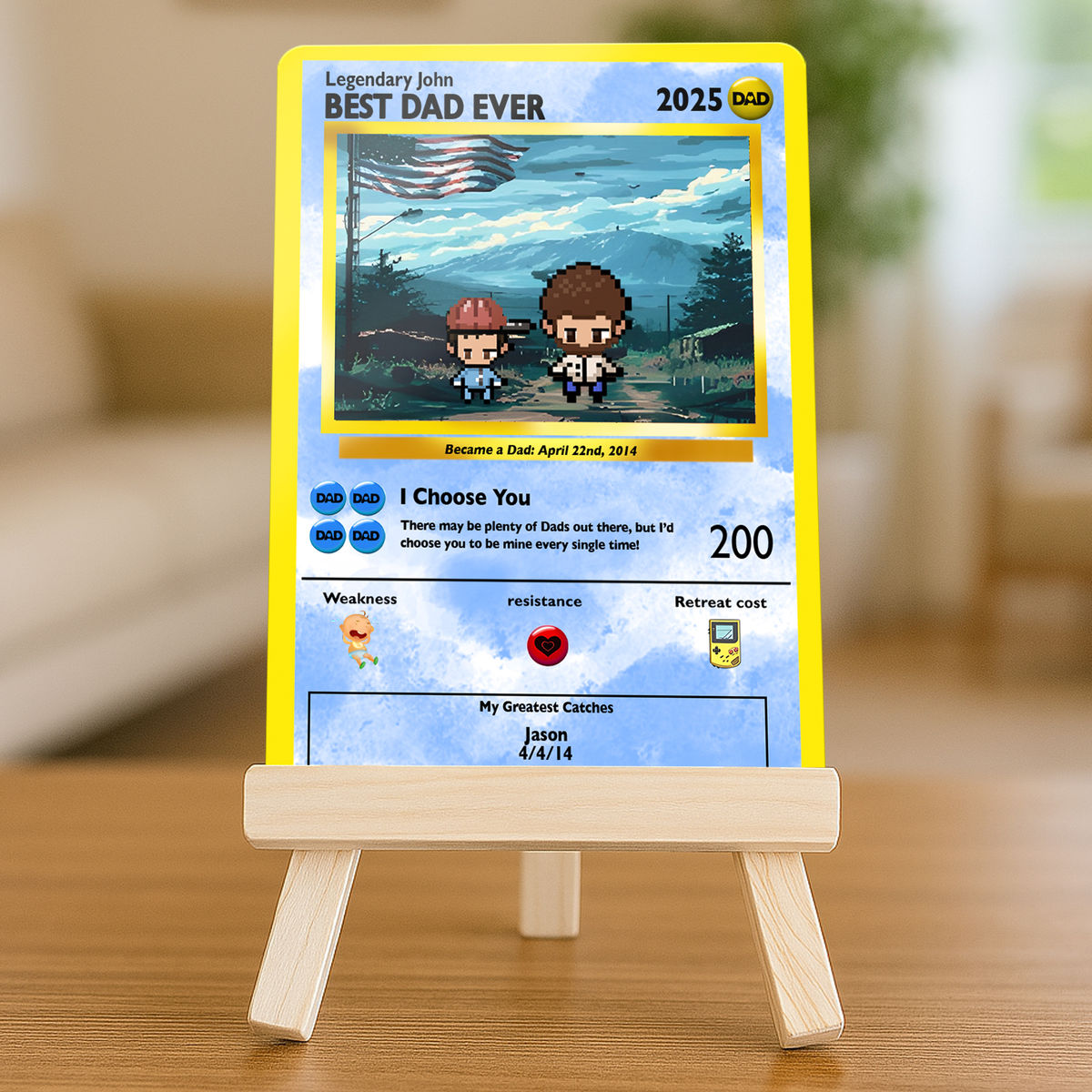 Personalized Pokemon Father's Day Card | Best Dad Ever | Gift from Kids ...