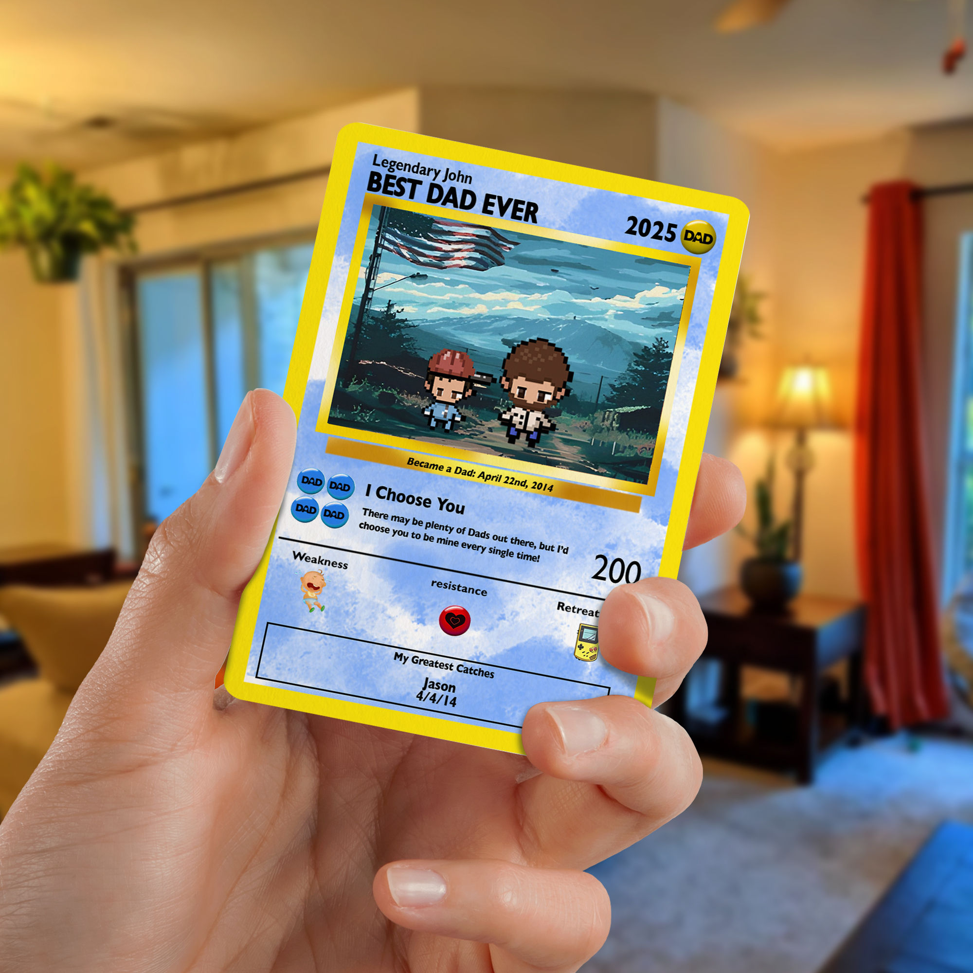 Personalized Pokemon Father's Day Card | Best Dad Ever | Gift from Kids ...