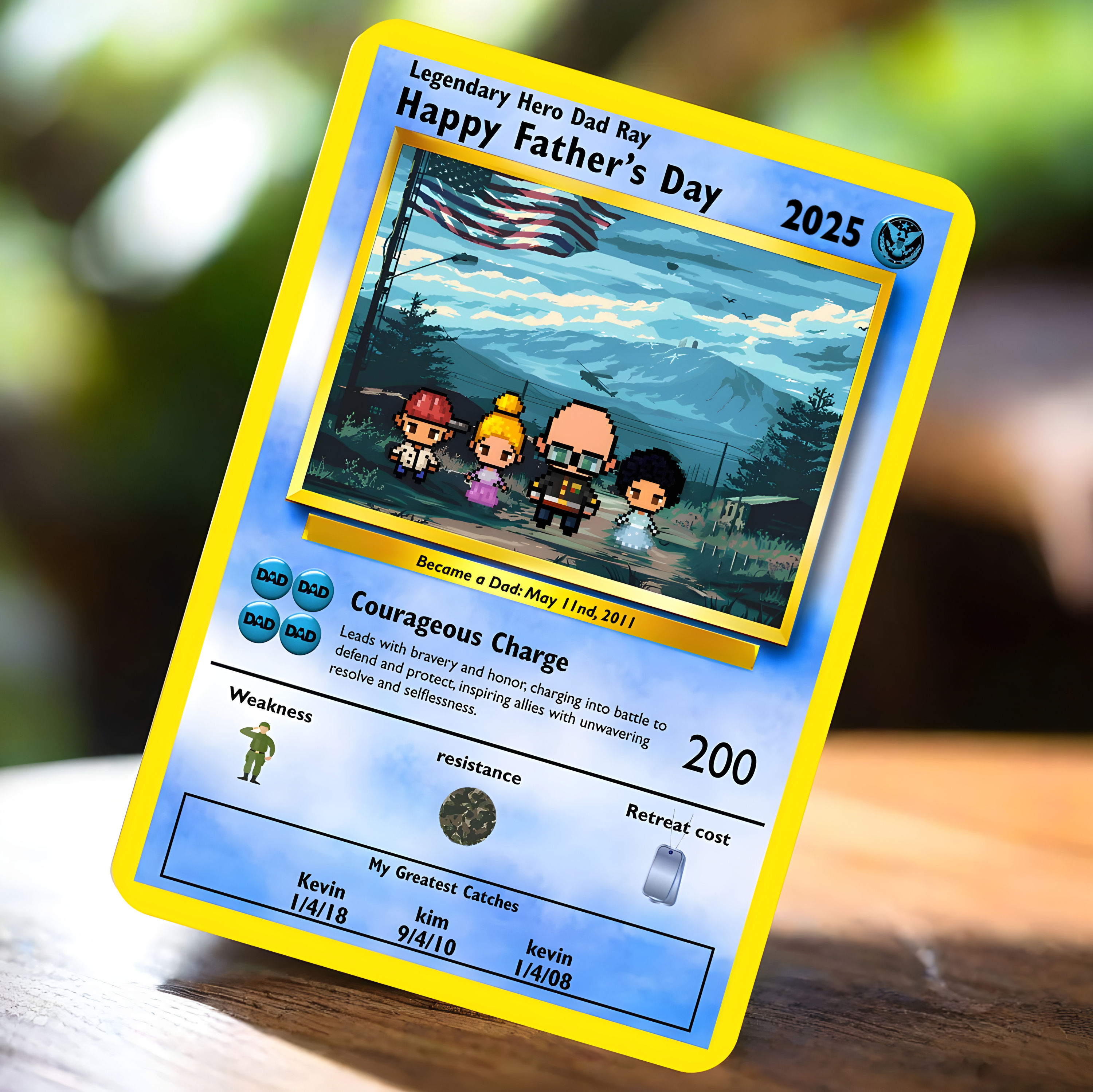 Personalized Pokemon Father's Day Card | Best Dad Ever | Gift from Kids ...