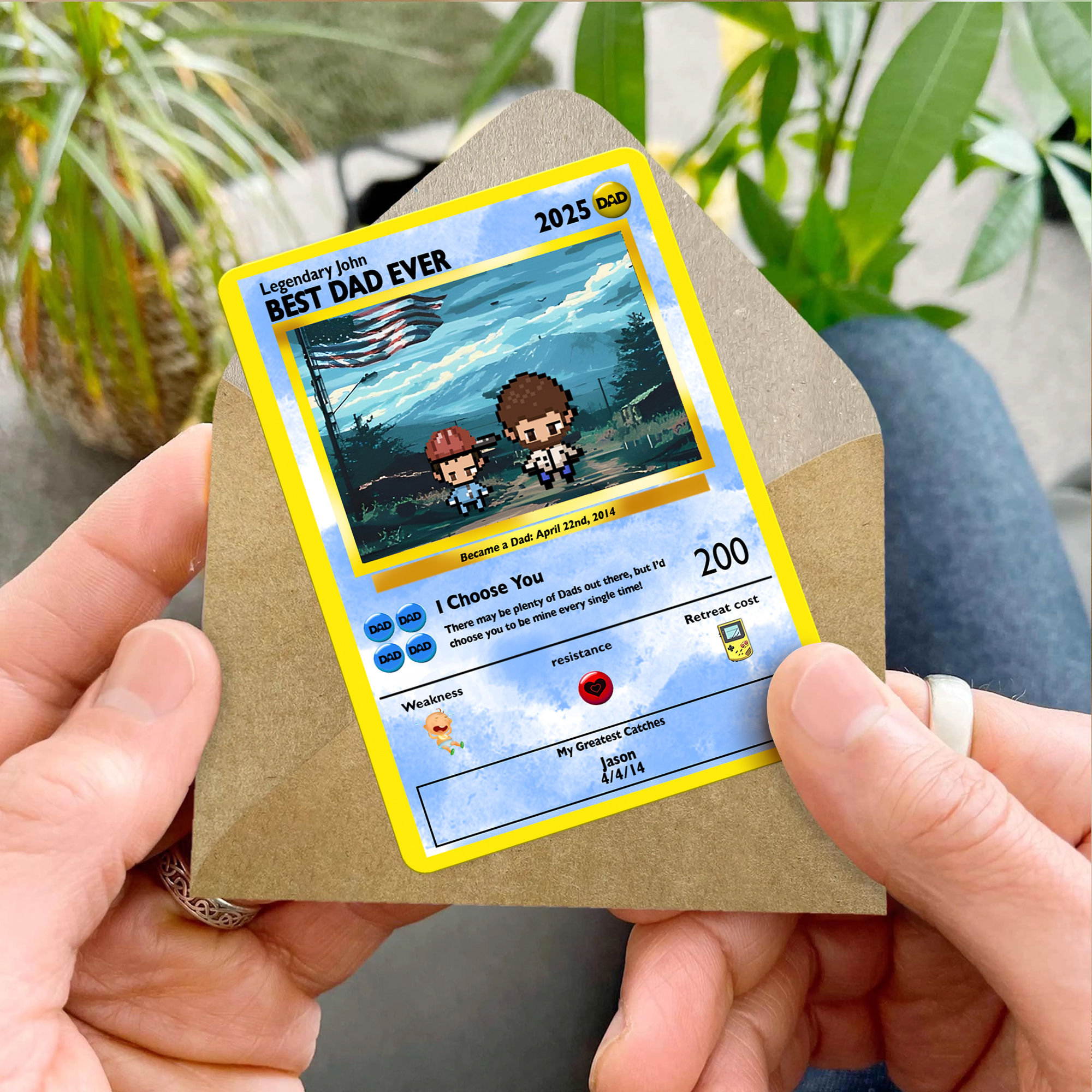 Personalized Pokemon Father's Day Card | Best Dad Ever | Gift from Kids ...