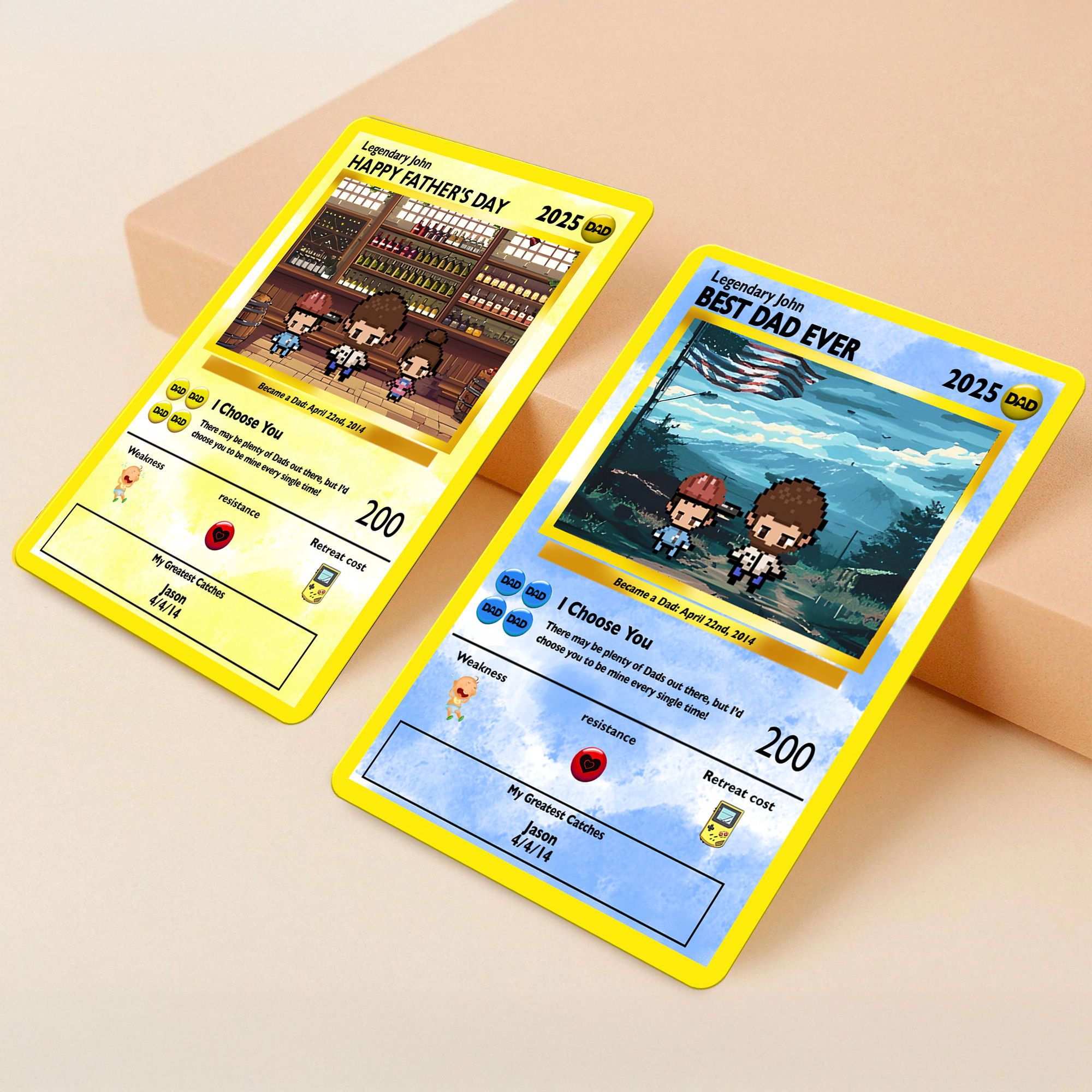 Personalized Pokemon Father's Day Card | Best Dad Ever | Gift from Kids ...