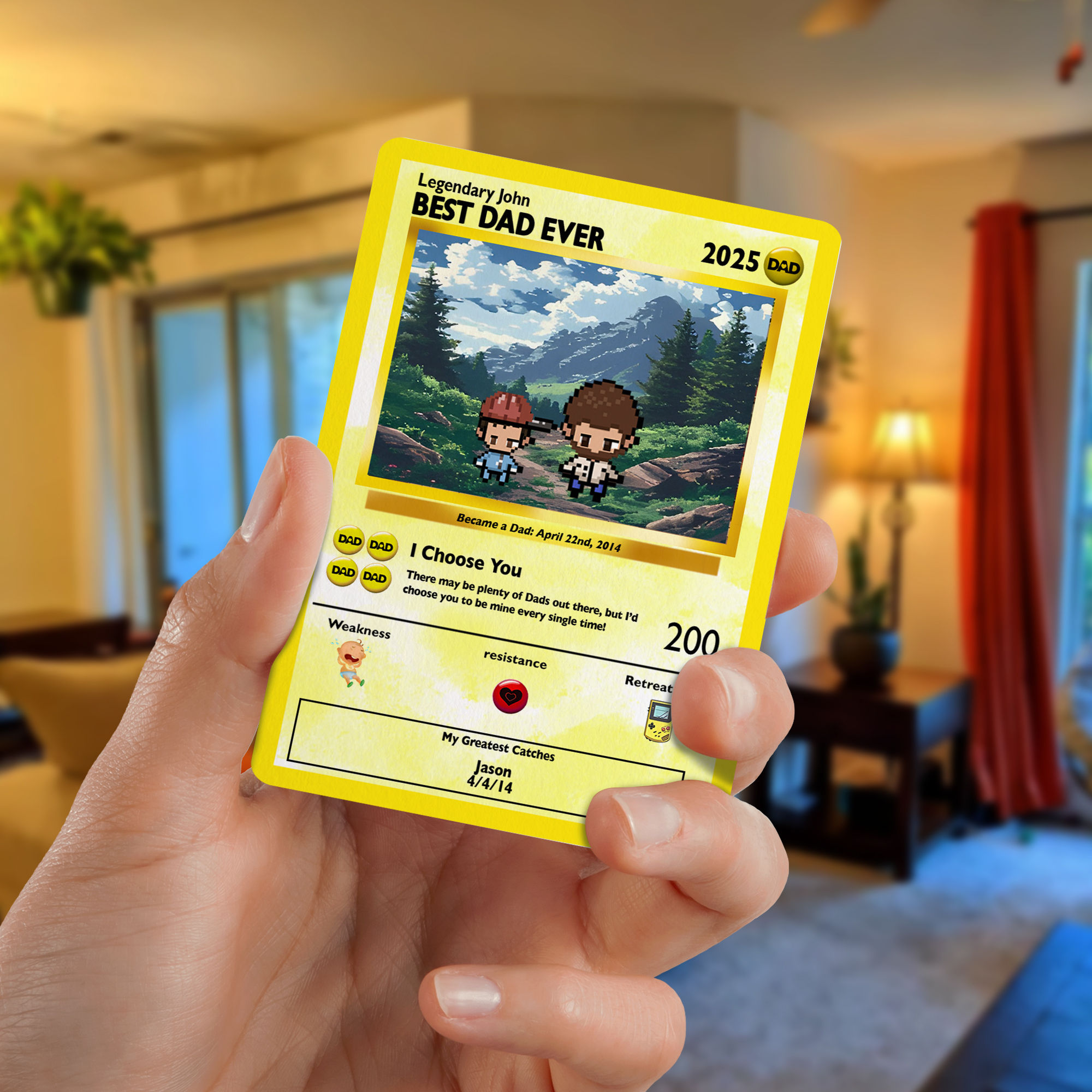 Personalized Pokemon Father's Day Card | Best Dad Ever| Dad Gift | Gossby