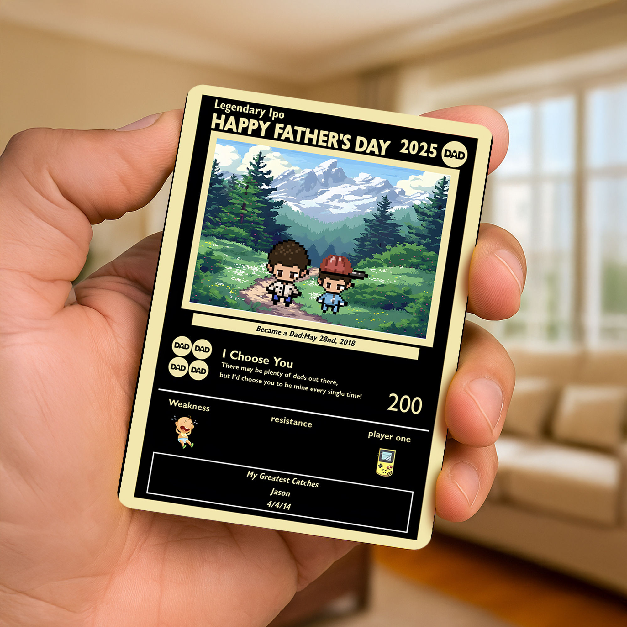 Personalized Poke Father's Day Card - Custom Gift for Dad - Father's ...