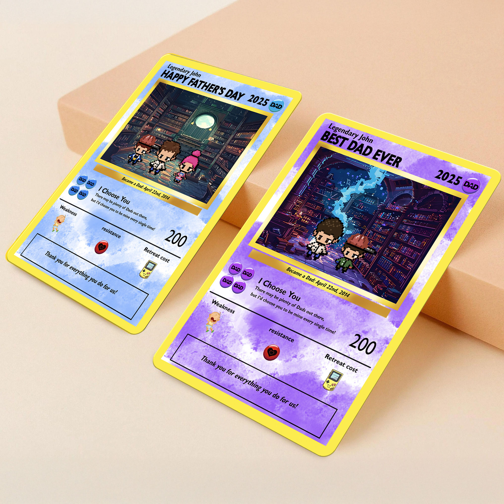 Personalized Poke Father's Day Card - Best Dad Ever - Custom Gift for ...