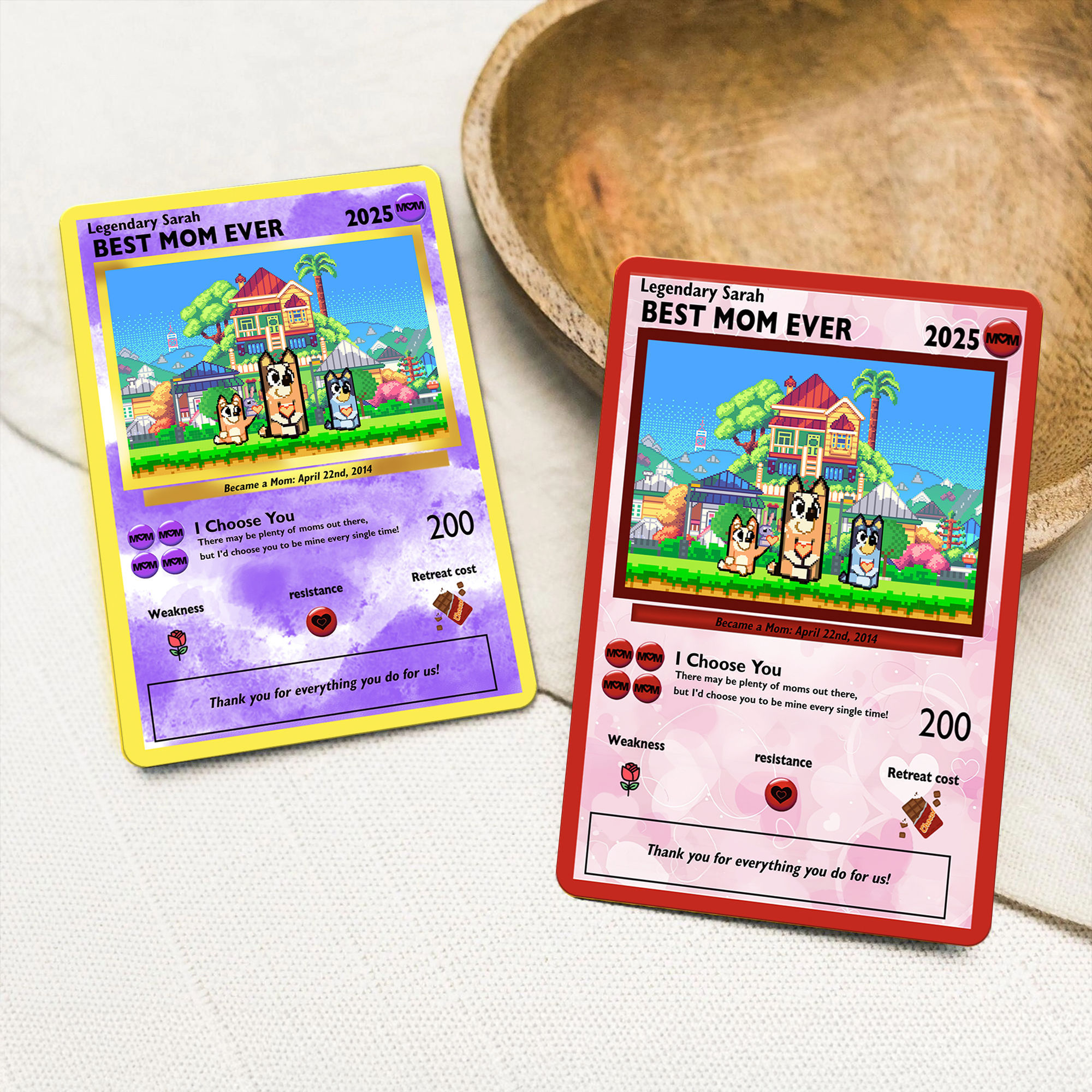 Personalized Poke Mother's Day Card - Best Mom Ever - Bluey Family ...