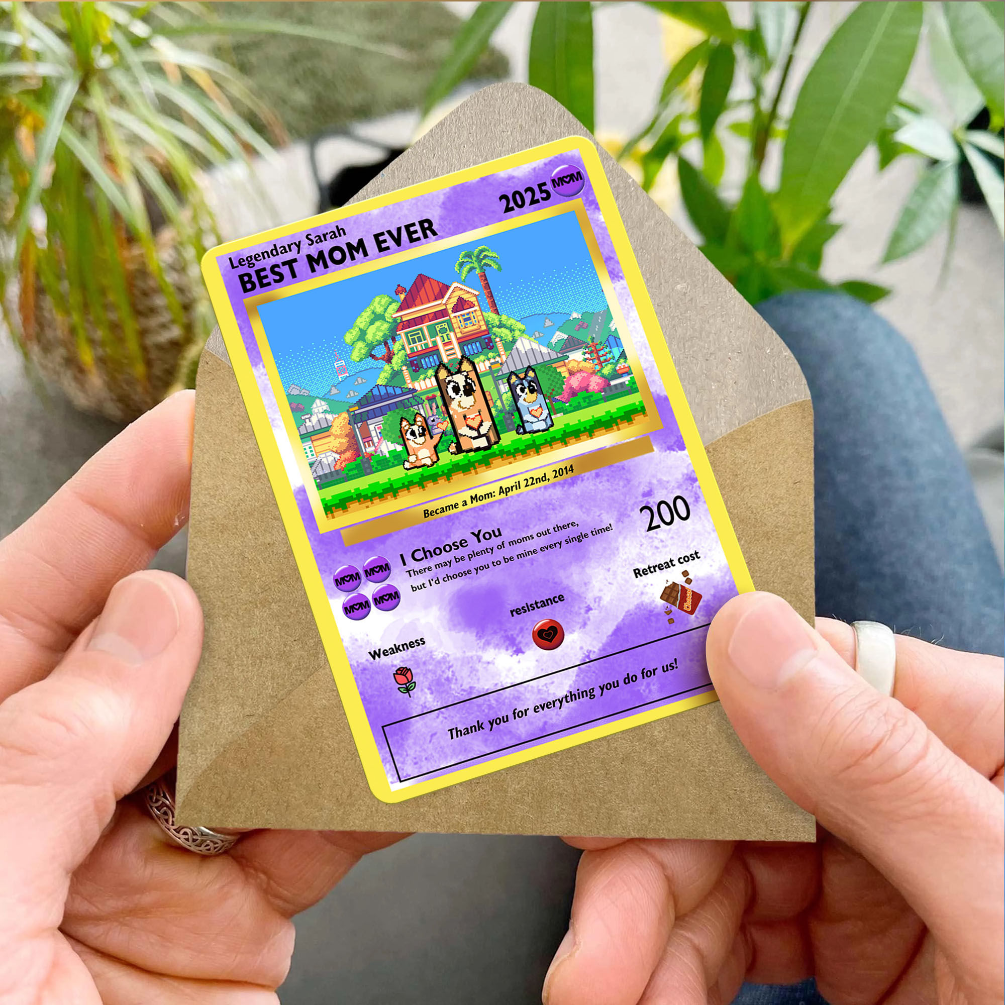 Personalized Poke Mother's Day Card - Best Mom Ever - Bluey Family ...