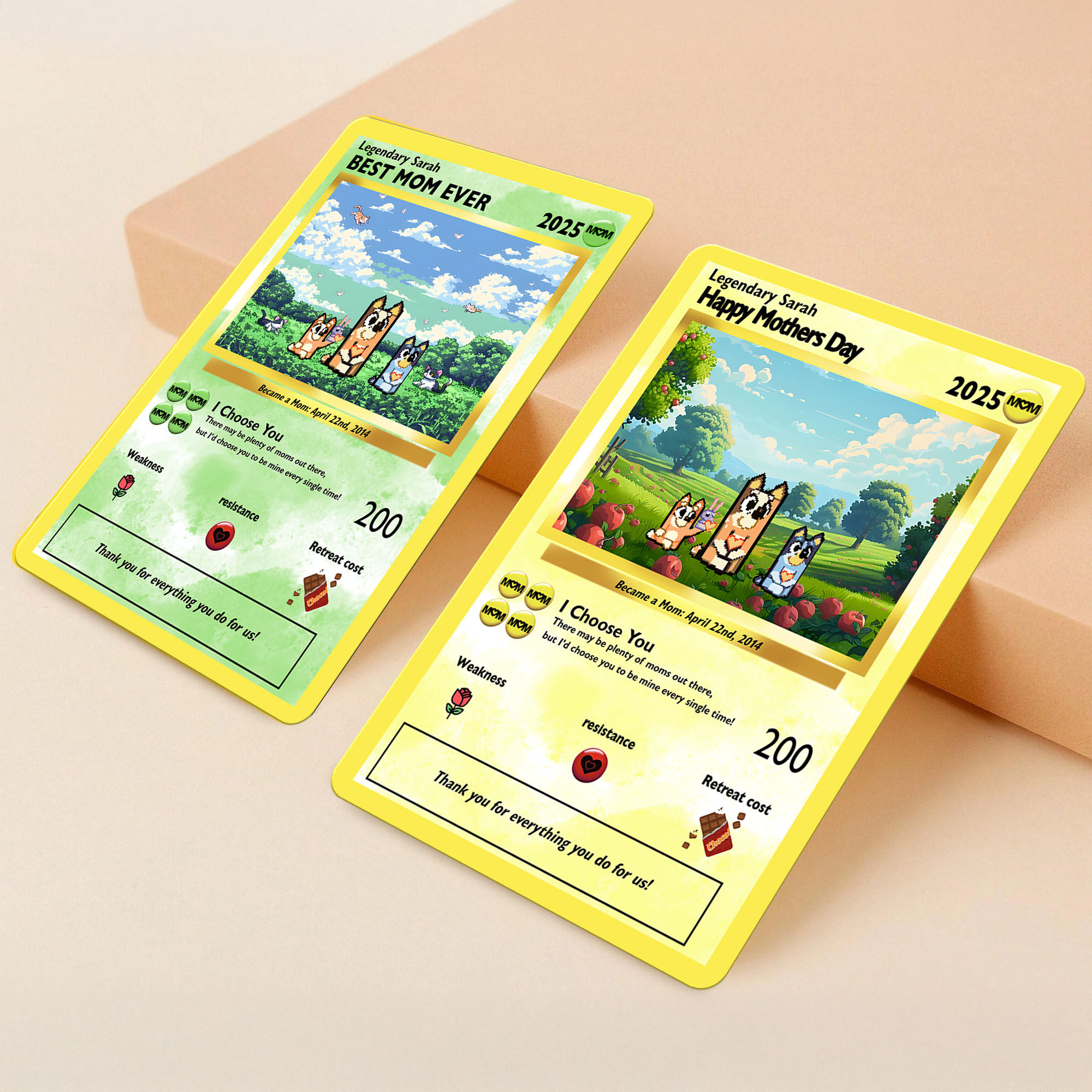 Personalized Poke Mother's Day Card - Happy Mother's Day - Bluey Family ...