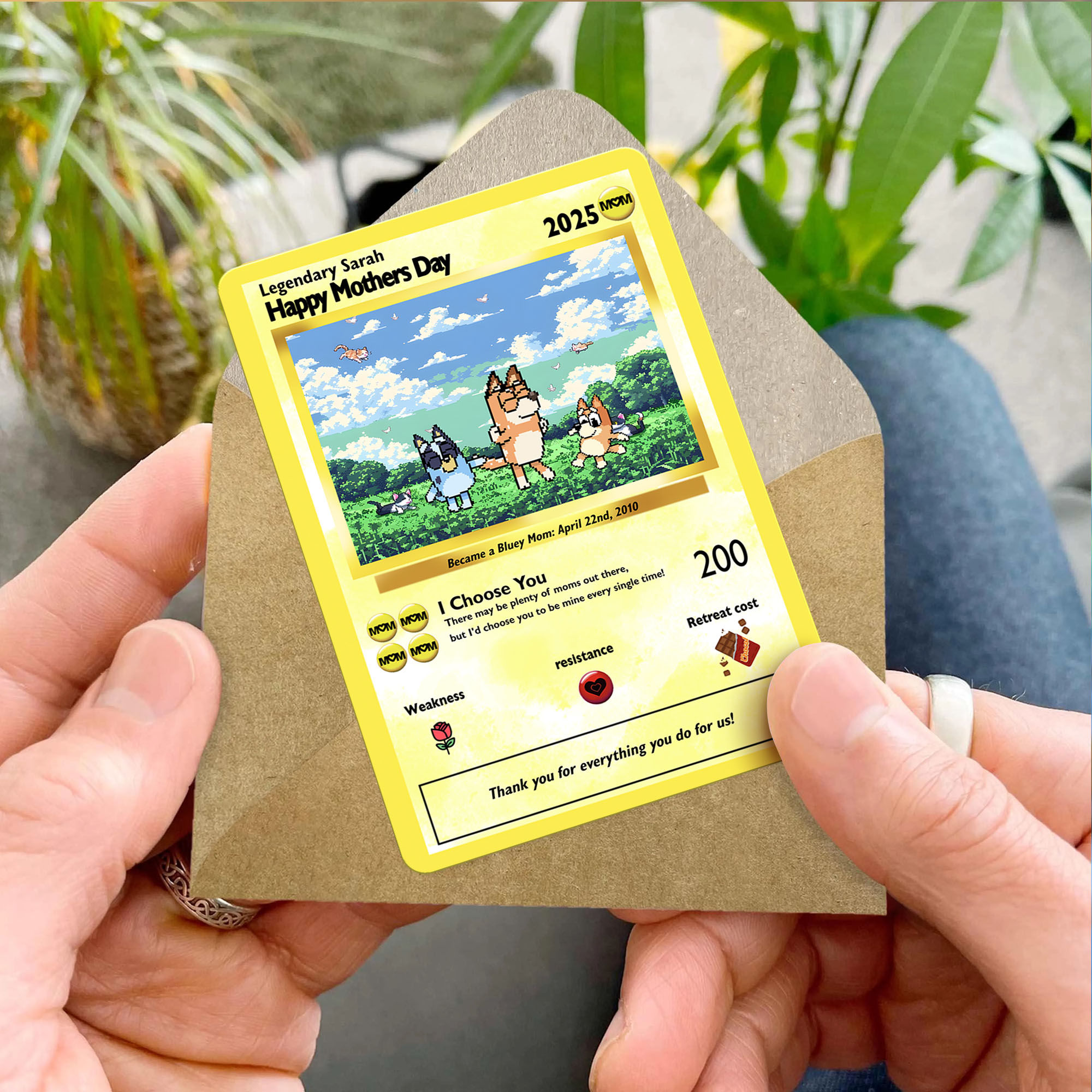 Personalized Poke Mother's Day Card - Happy Mother's Day - Bluey Family ...