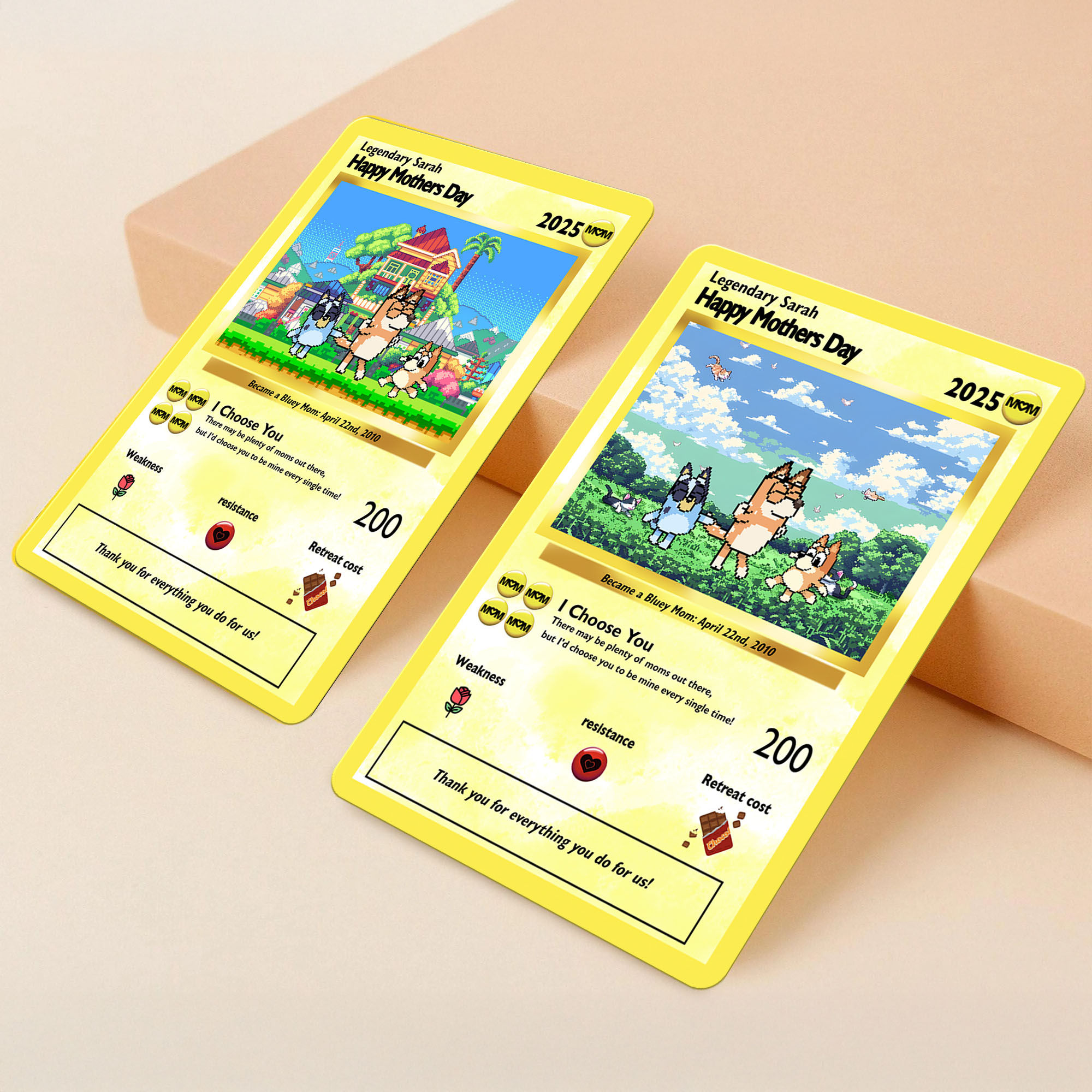 Personalized Poke Mother's Day Card - Happy Mother's Day - Bluey Family ...