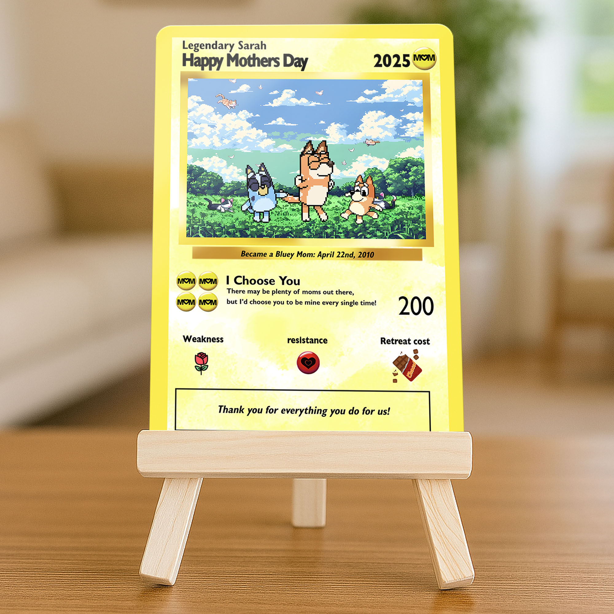 Personalized Poke Mother's Day Card - Happy Mother's Day - Bluey Family ...