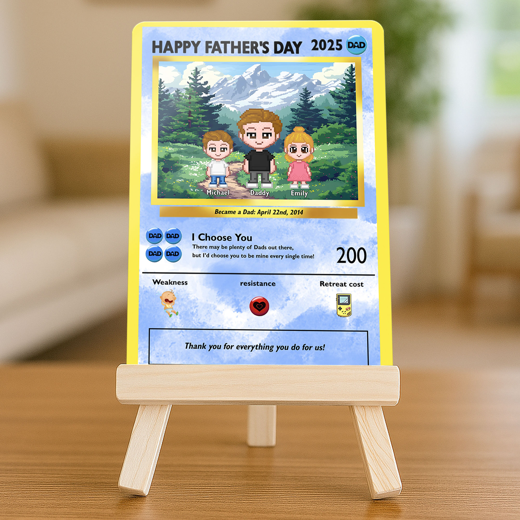 Personalized Poke Father's Day Card - Best Dad Ever - Custom Gift for ...