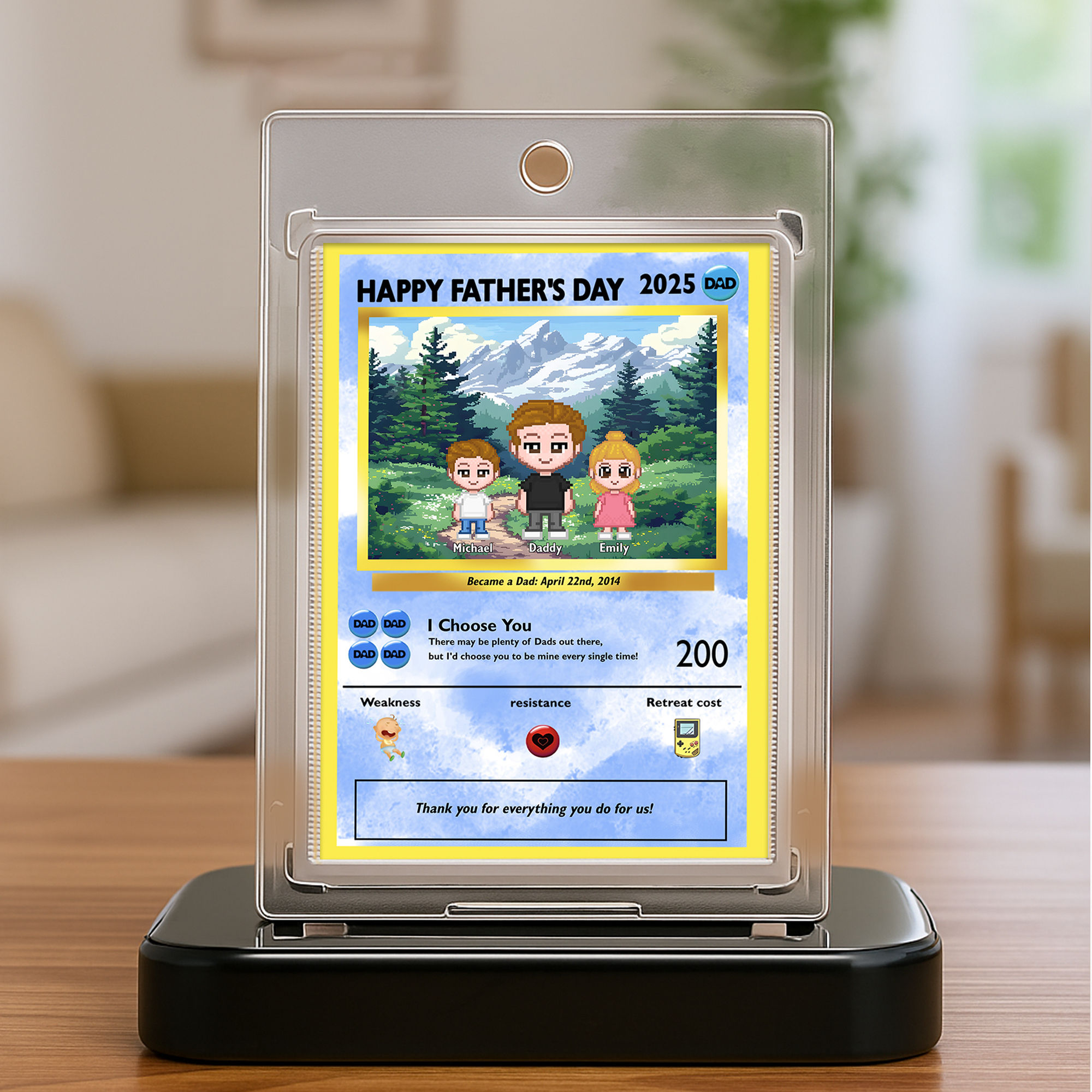 Personalized Poke Father's Day Card - Best Dad Ever - Custom Gift for ...