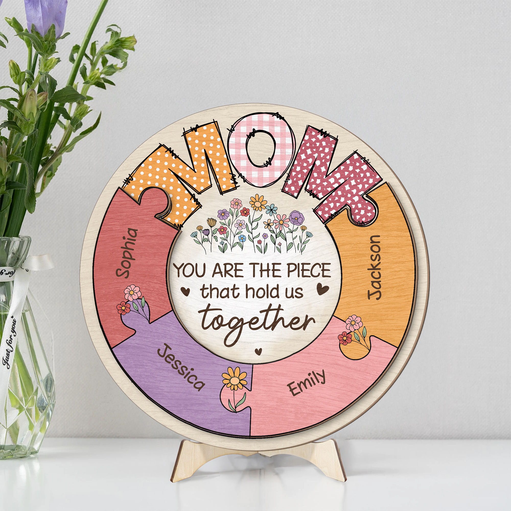 Personalized 2-Layered Wooden Plaque With Stand - Gift for Mom - You ...