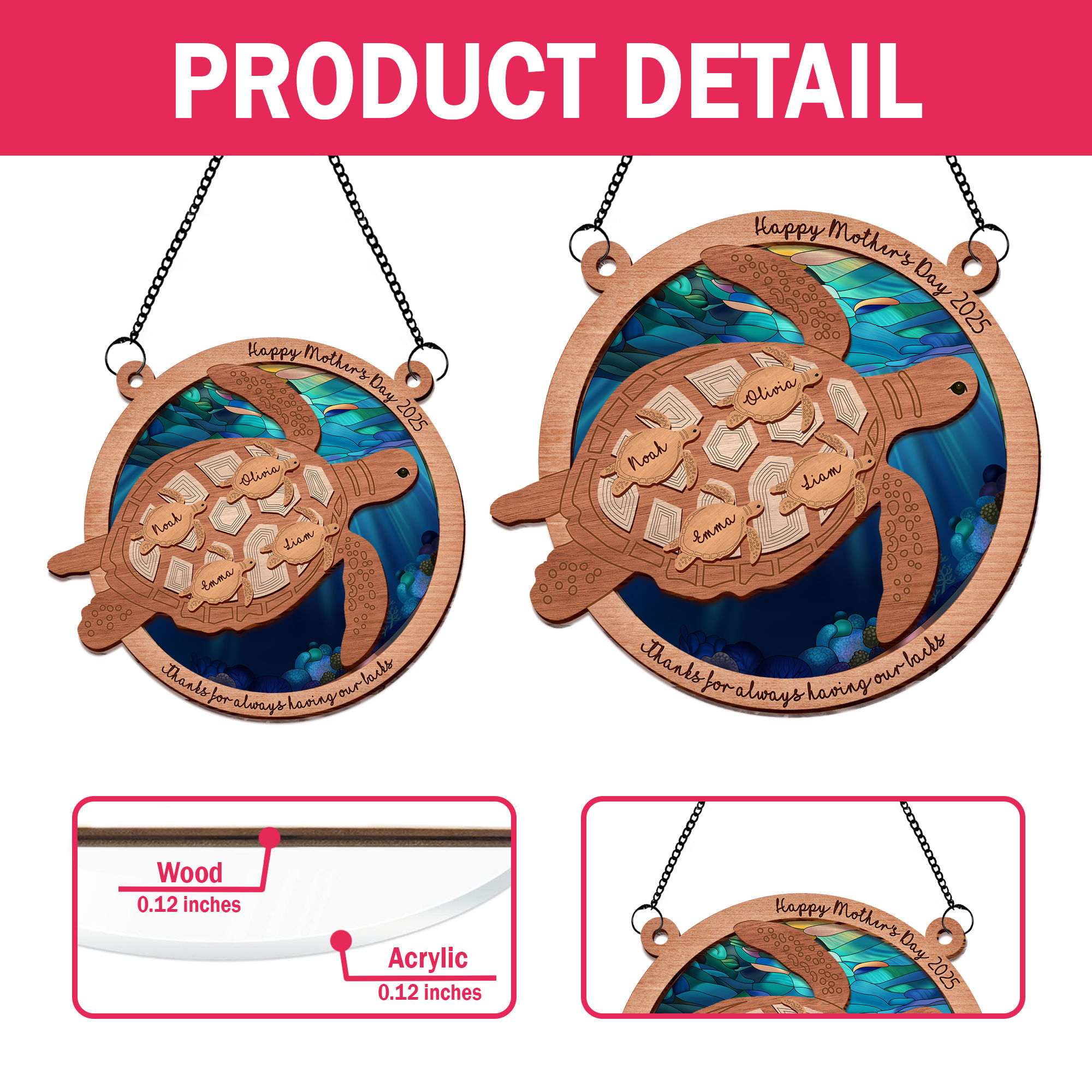 Personalized Window Hanging Suncatcher - Mom, Grandma, Thanks for ...