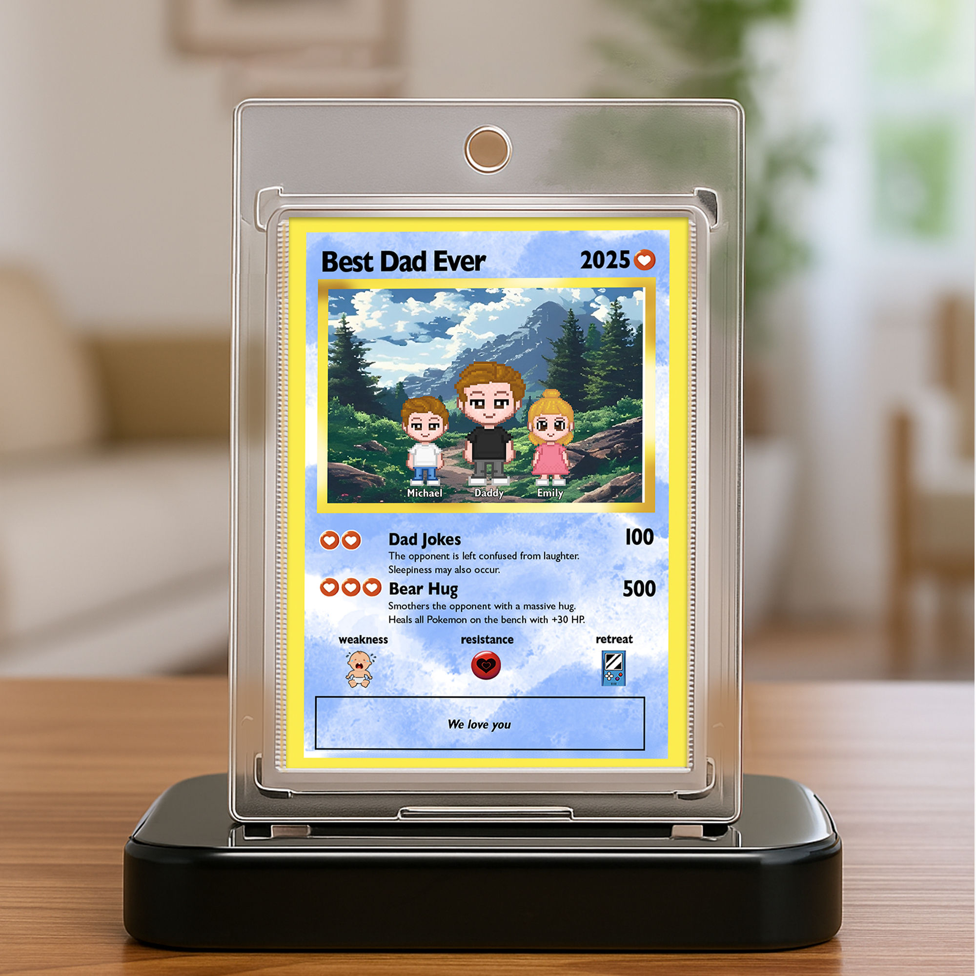 Personalized Poke Father's Day Card - Best Dad Ever - Custom Gift for ...