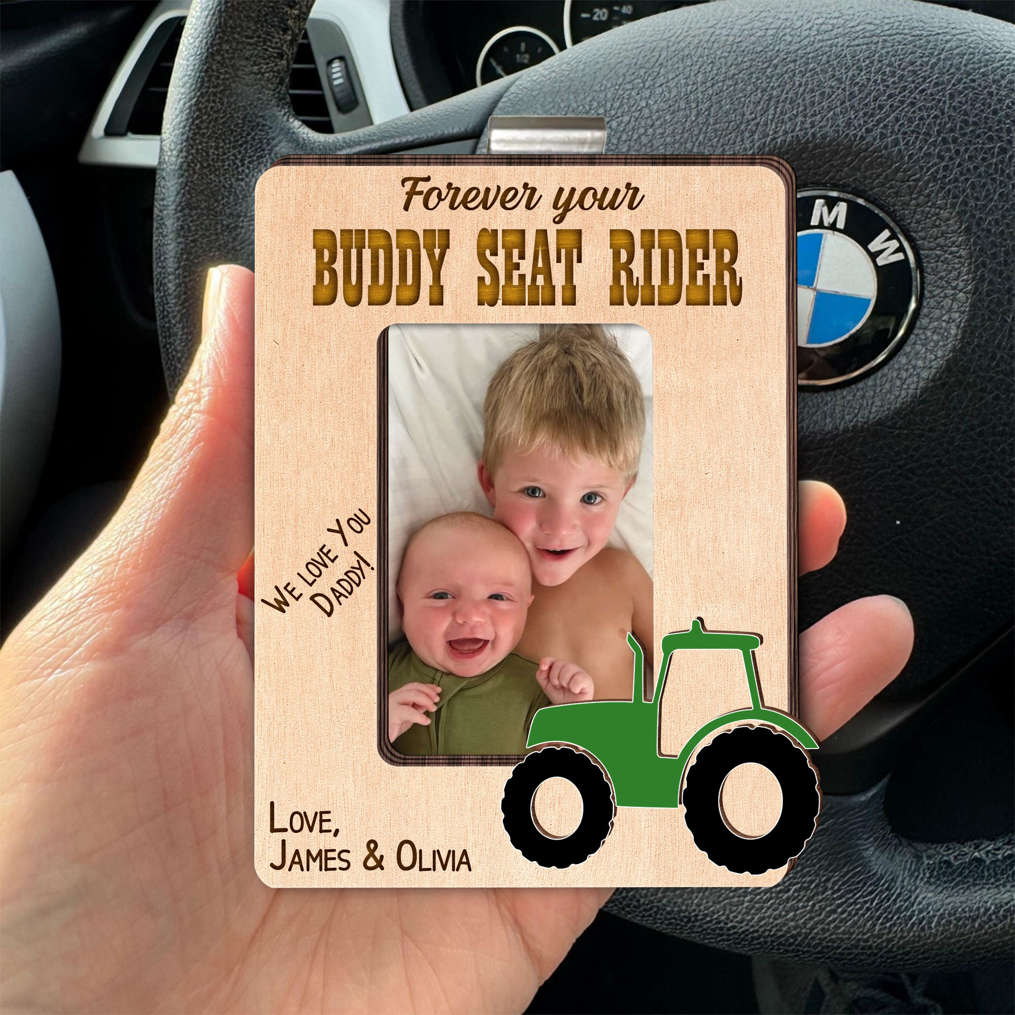 Gossby Custom Photo Frame Car Visor Clip, Car Visor Clip For Dad