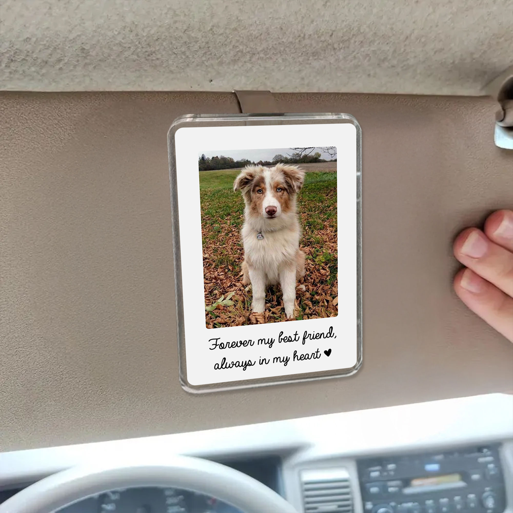 Gossby Custom Dog Photo Car Visor Clip, Dog Memorial Gift for Car, Dog ...
