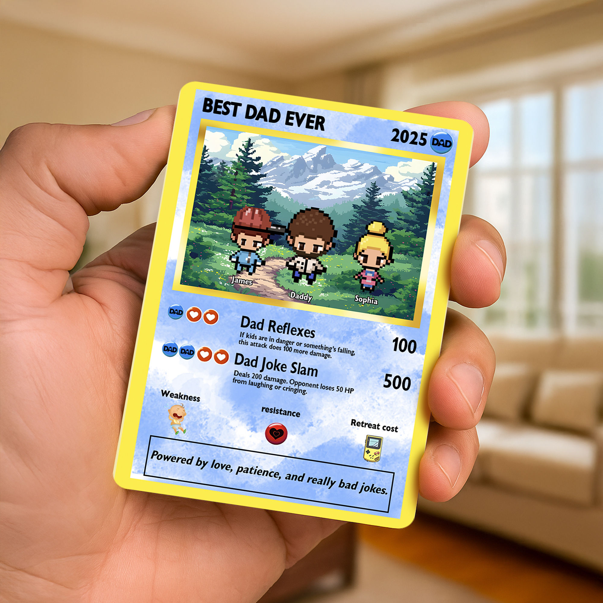Personalized Poke Father's Day Card - Best Dad Ever - Custom Gift for ...