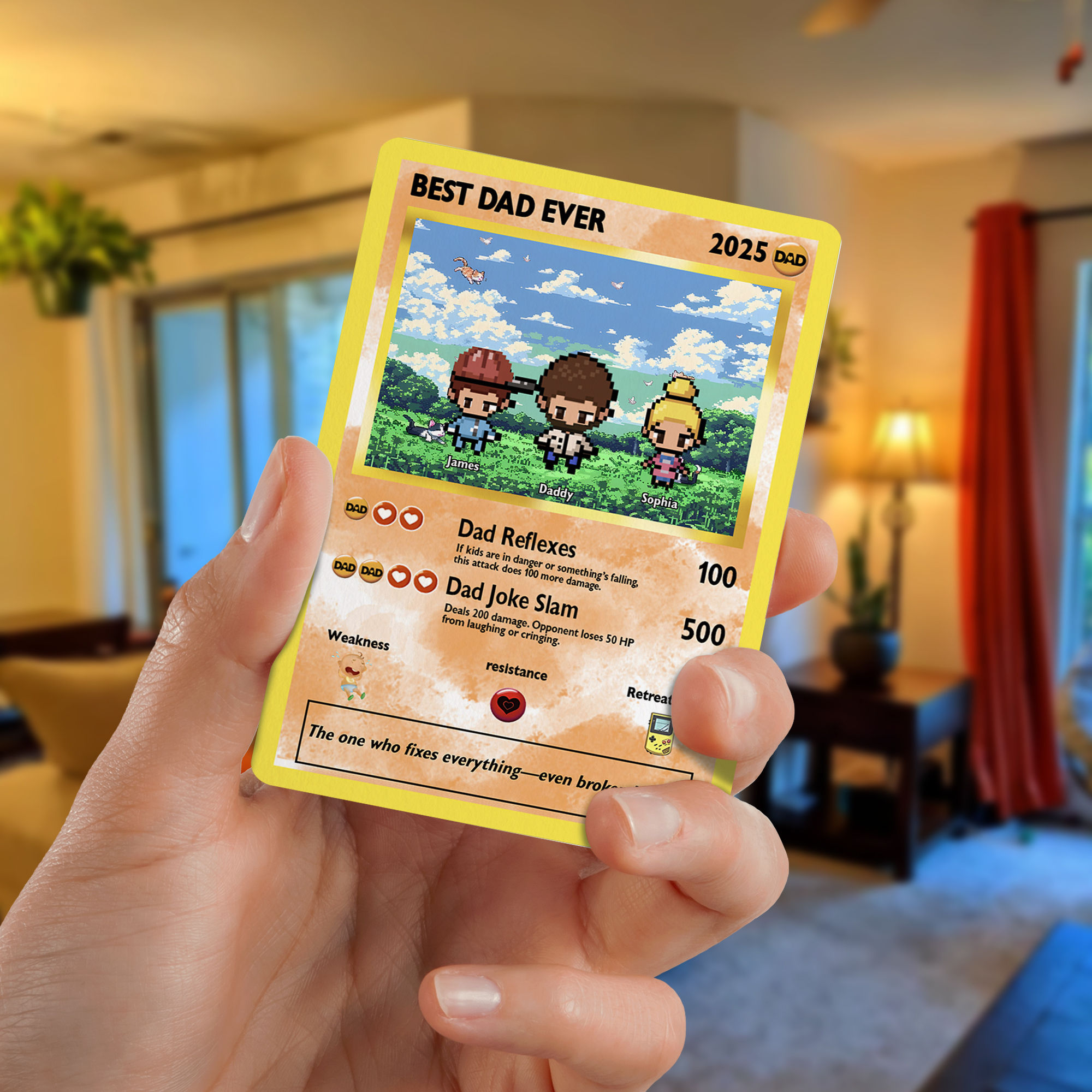 Personalized Poke Father's Day Card - Best Dad Ever - Custom Gift for ...