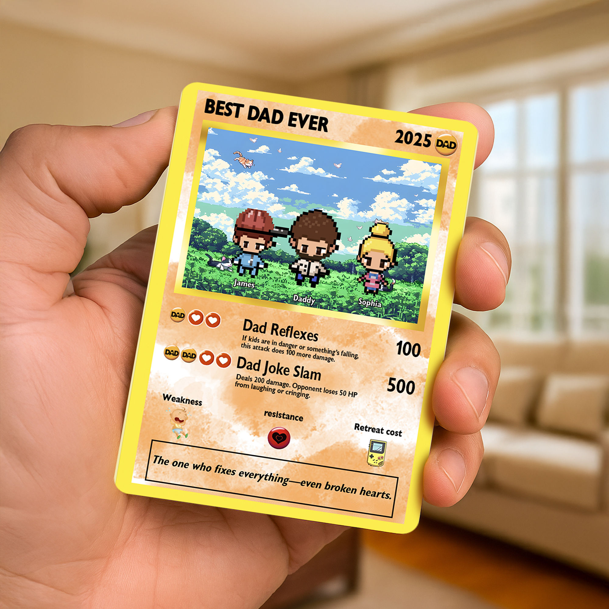 Personalized Poke Father's Day Card - Best Dad Ever - Custom Gift for ...