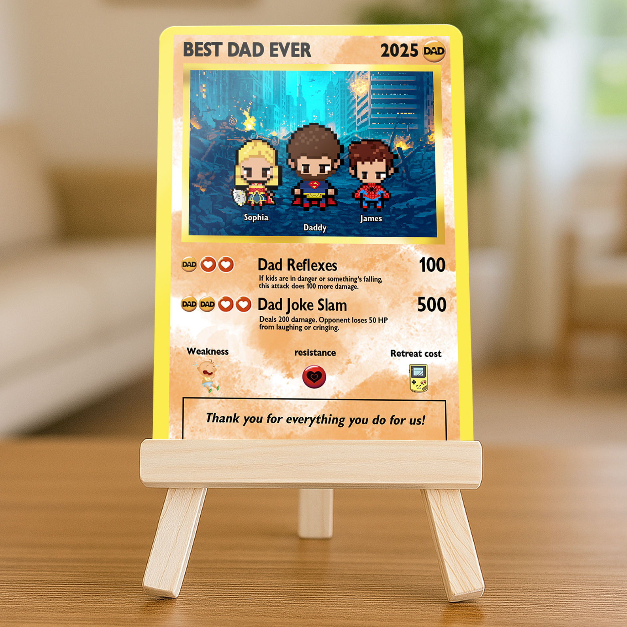 Personalized Poke Father's Day Card - Custom Pokemon Card - Best Dad ...