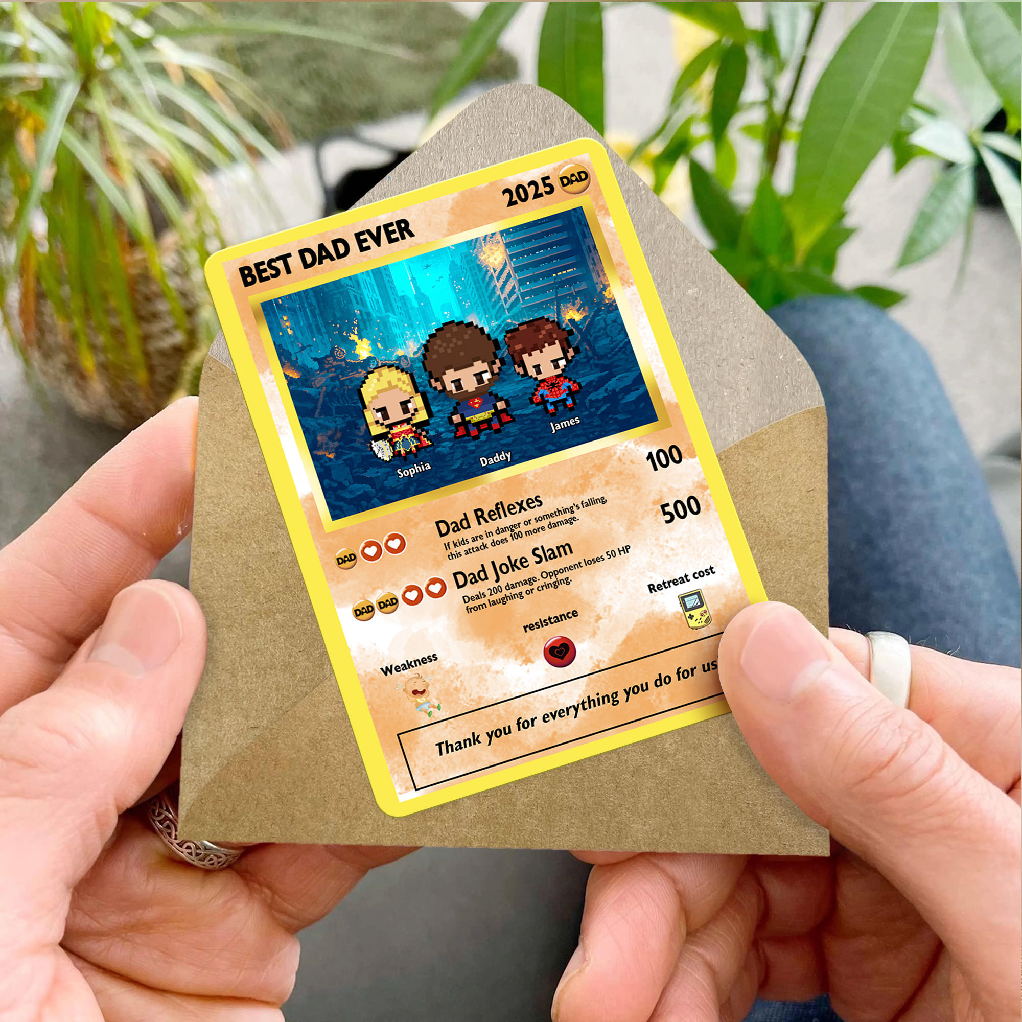 Personalized Poke Father's Day Card - Custom Pokemon Card - Best Dad ...