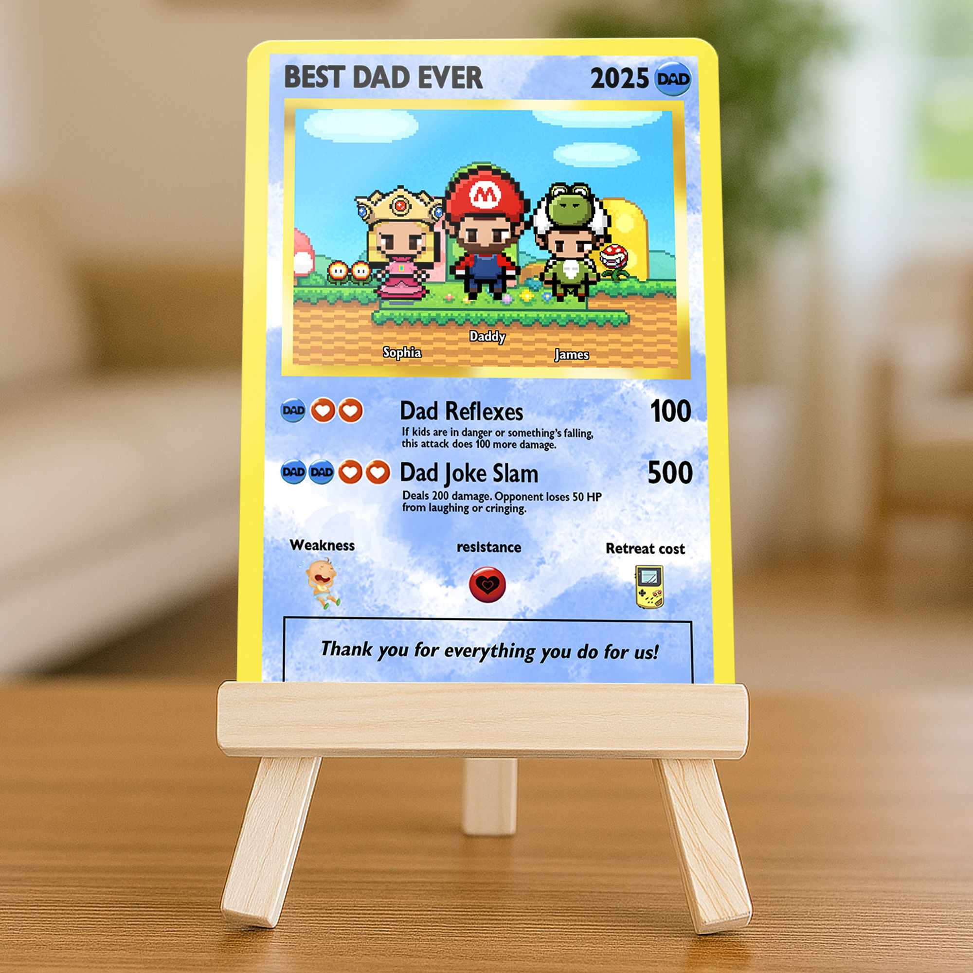 Personalized Poke Father's Day Card - Custom Pokemon Card - Best Dad ...