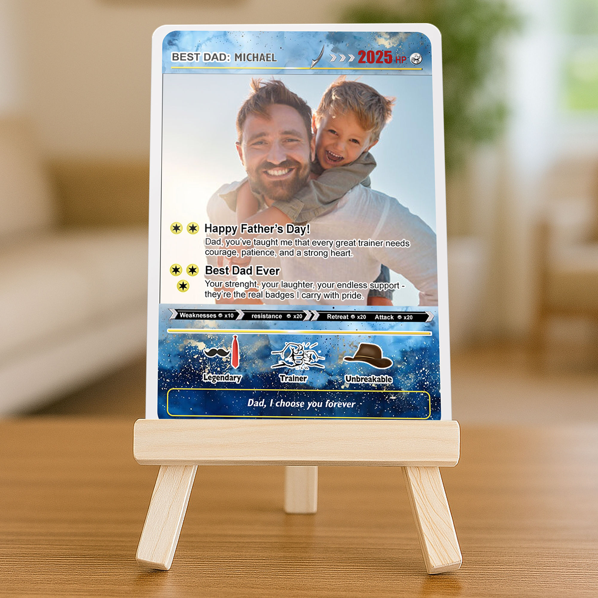 Personalized Poke Father's Day Card - Custom Poke Photo Cards - Gift ...