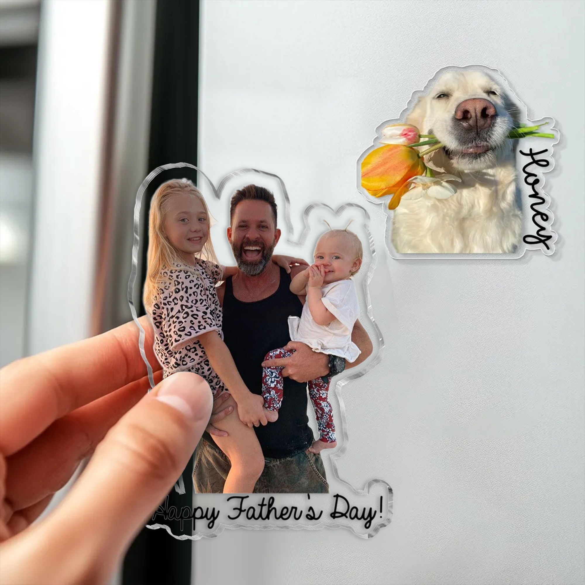 Gossby Personalized Father's Day Gift For Dad, Custom Photo Magnet