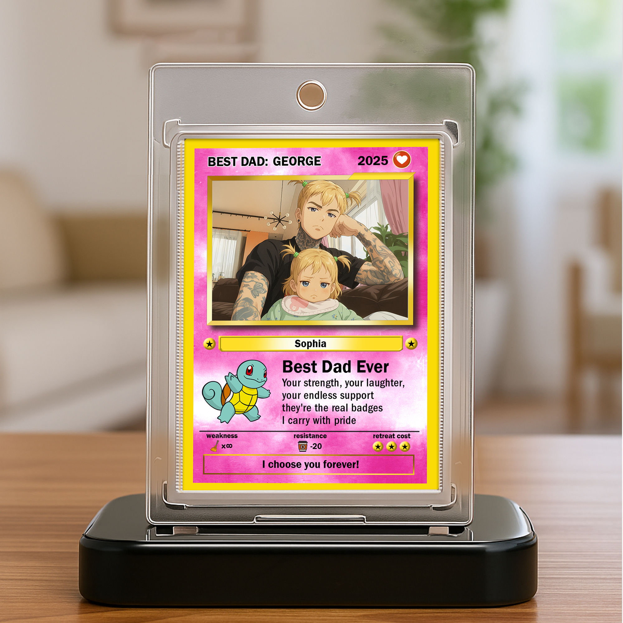 Poke Dad Card - Custom Poke Art Card - CUSTOM ANIME PHOTO Dad Card, Dad ...