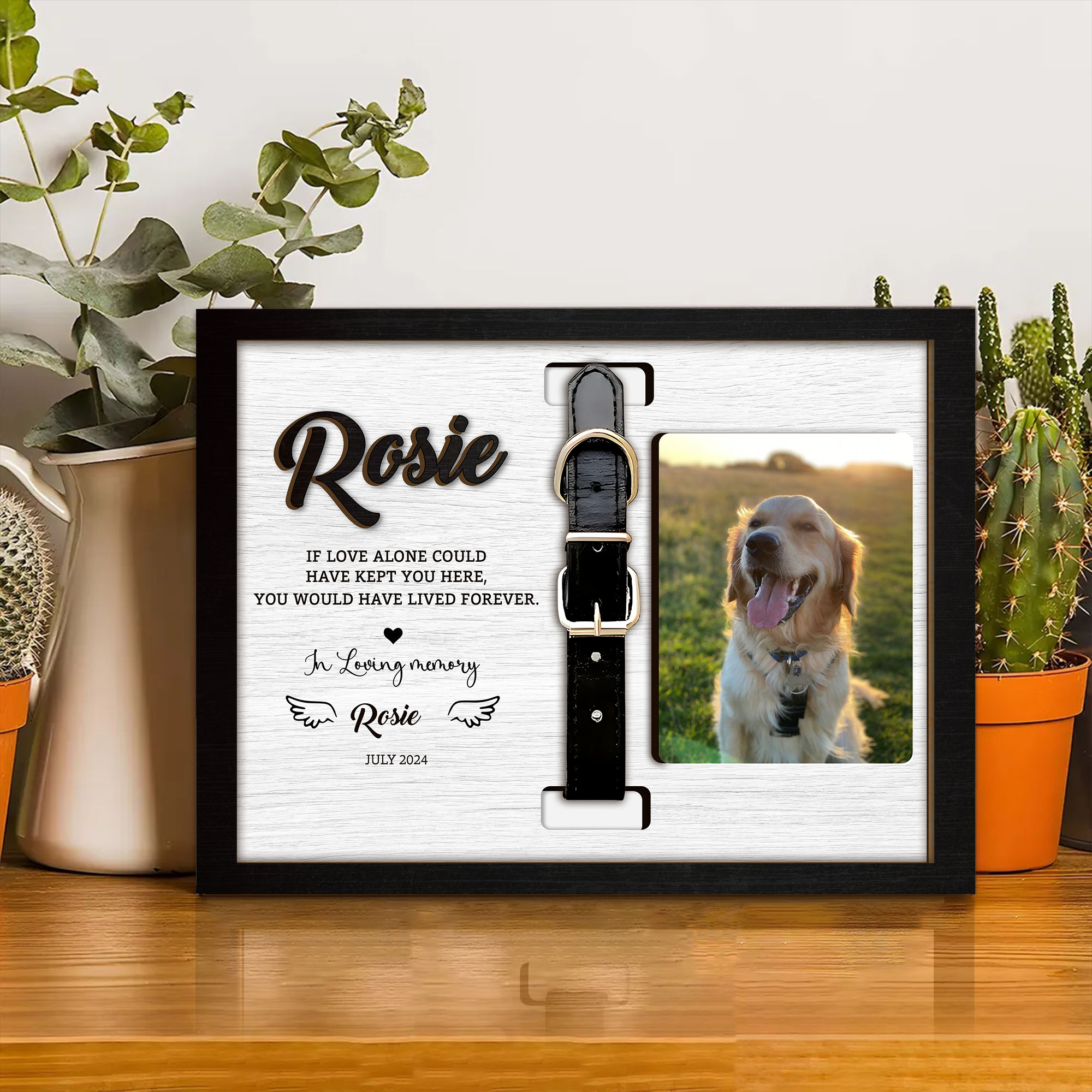 Dog Memorial Gifts - Collar Frame, Personalized Pet Memorial Sympathy ...