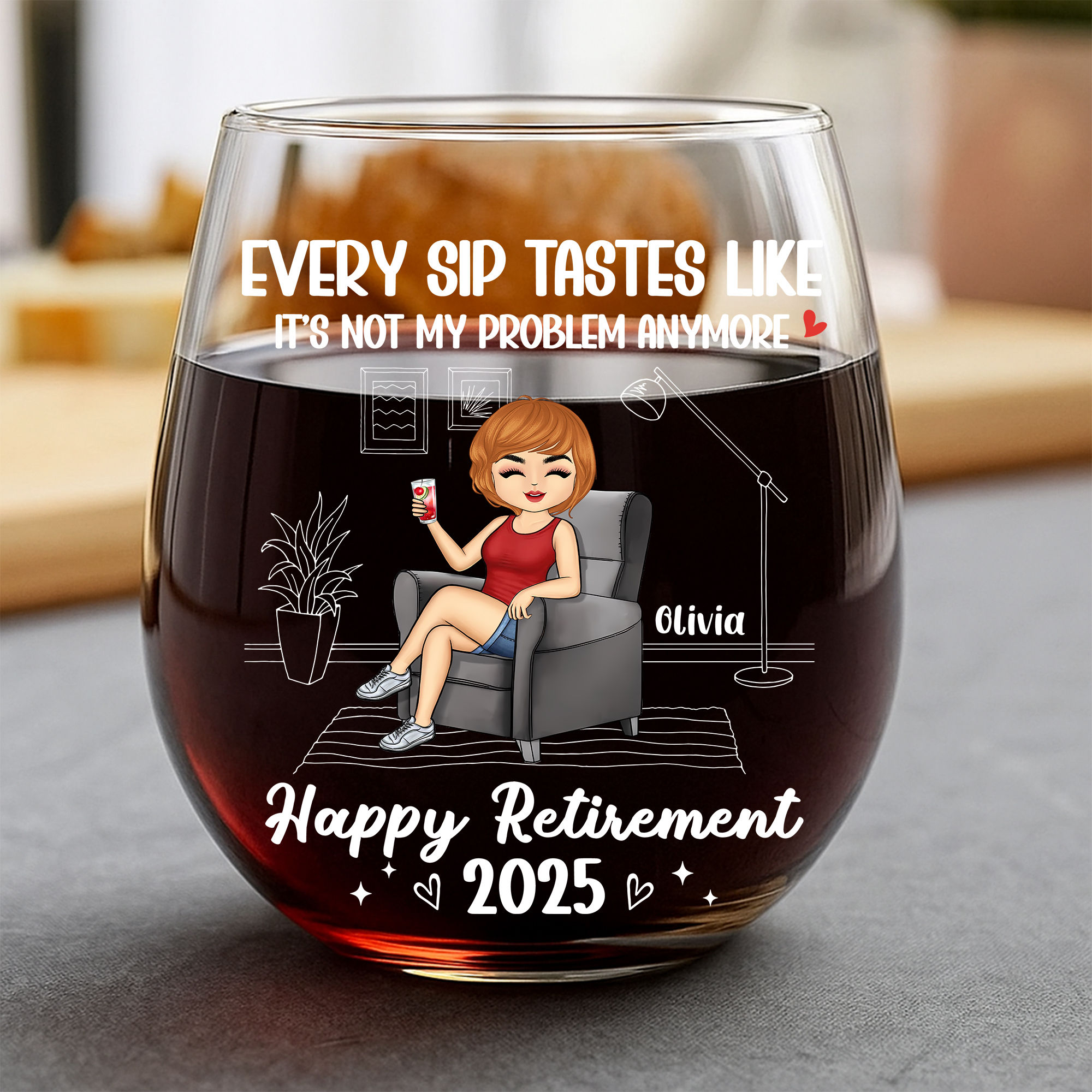 Coworkers - Personalized Retirement Stemless Wine Glass, Retired Wine ...