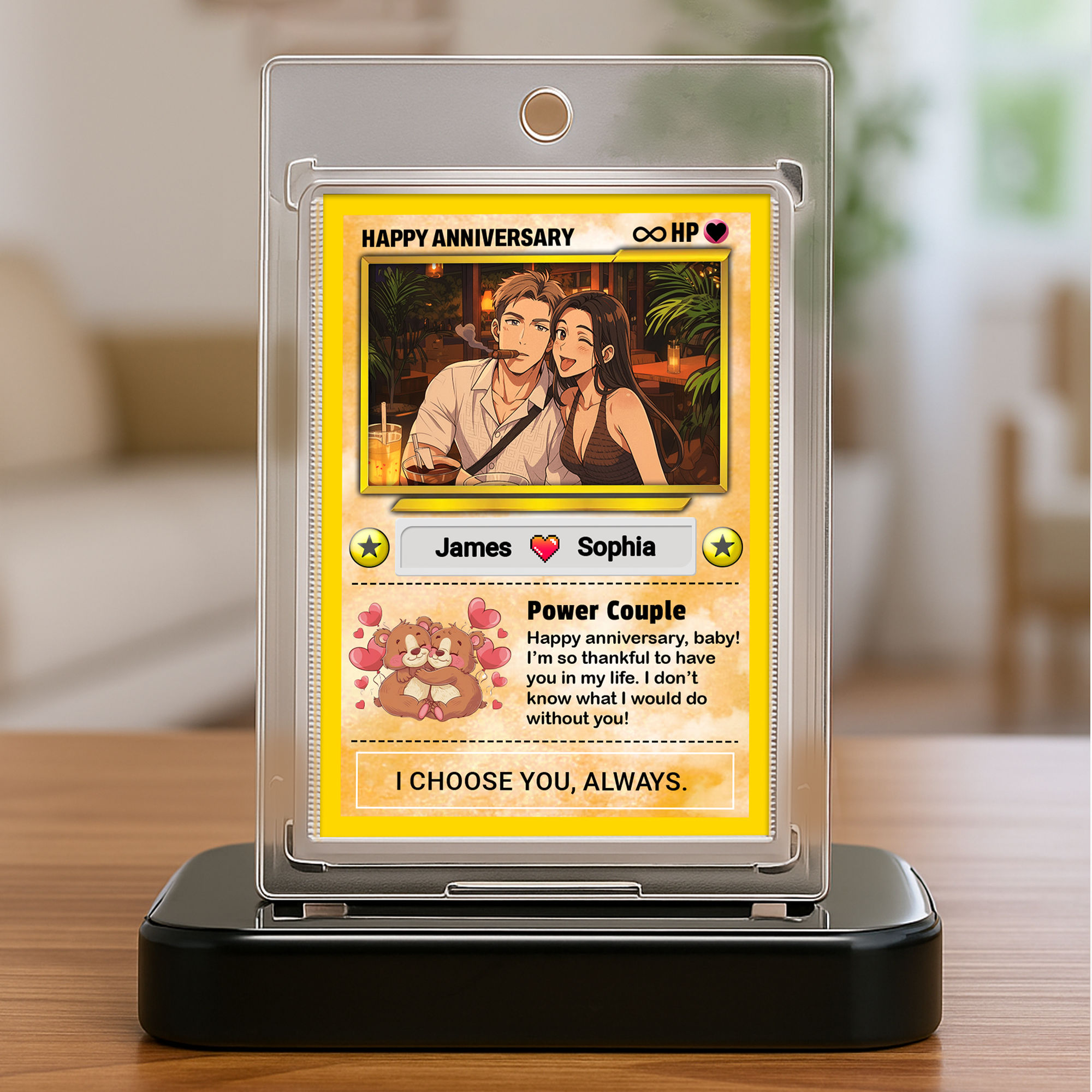 Poke Couples Card - Custom Poke Art Card - Couples Photo Card, Gift for ...
