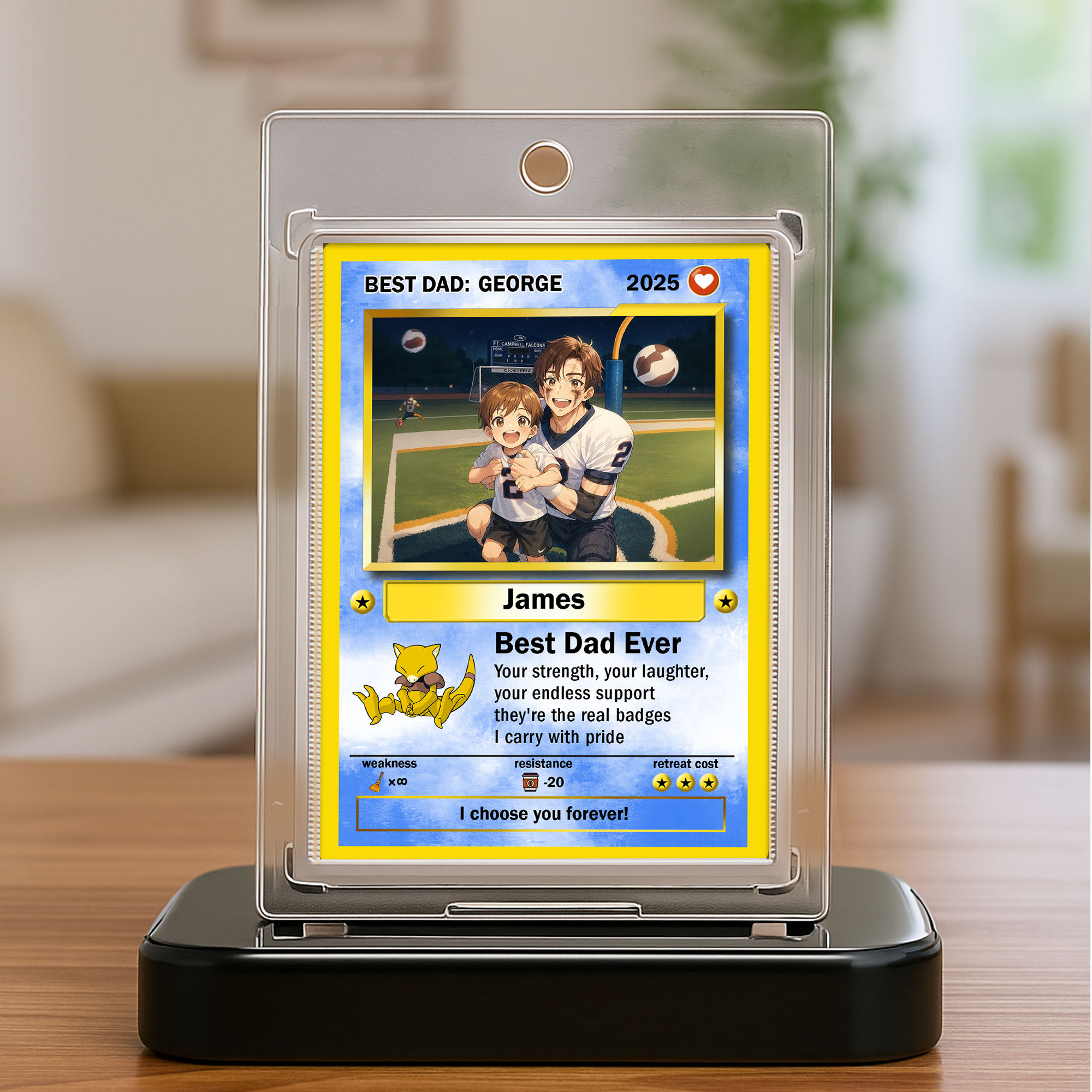 Poke Dad Card - Custom Poke Art Card - CUSTOM ANIME PHOTO Dad Card, Dad ...